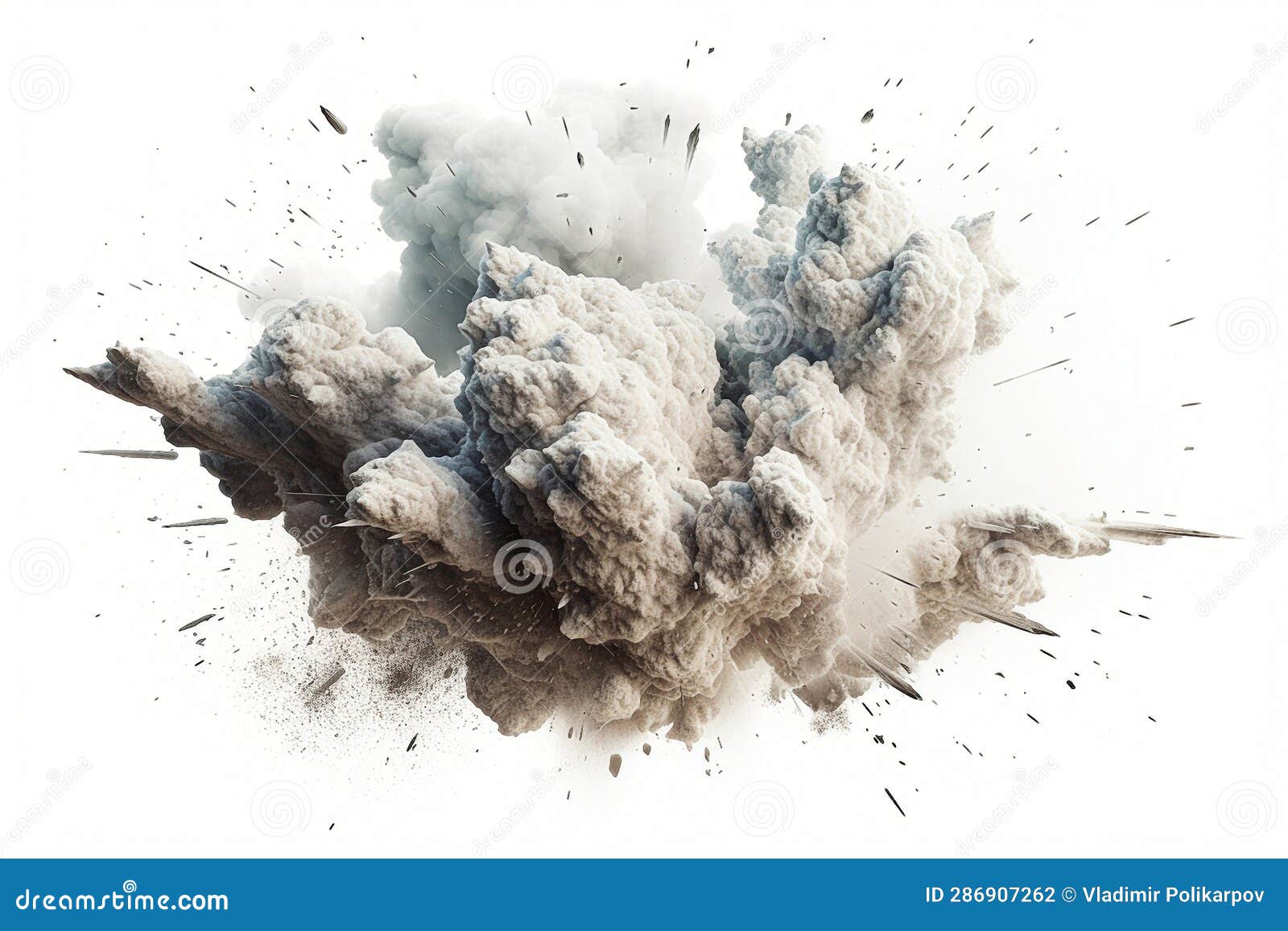 Explosion of Stone Rock is Isolated on White Background Stock Photo ...