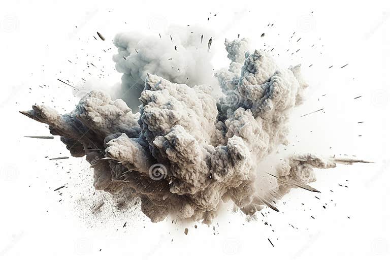 Explosion of Stone Rock is Isolated on White Background Stock Photo ...