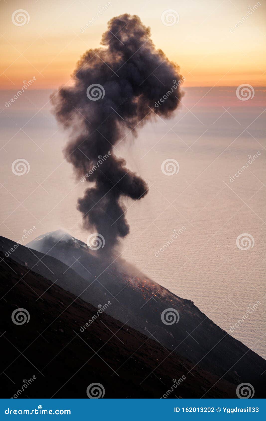 Explosion at the Stromboli Volcano Summit Stock Photo - Image of active ...