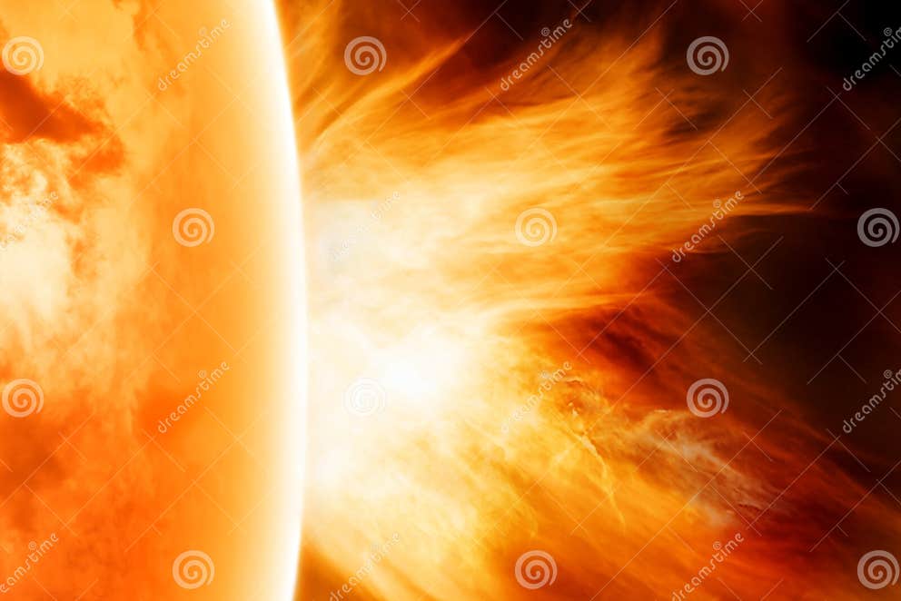 Explosion on sun stock illustration. Illustration of glow - 16994537