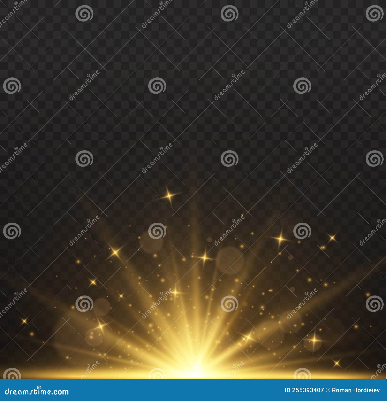 Explosion Sun Gold Glitter Spark, Flash Light Star Stock Vector ...