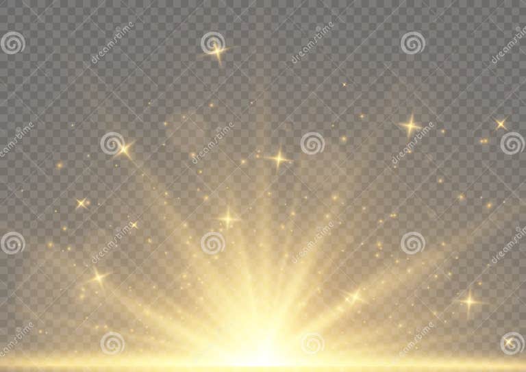 Explosion Sun Gold Glitter Spark, Flash Light Star Stock Vector ...
