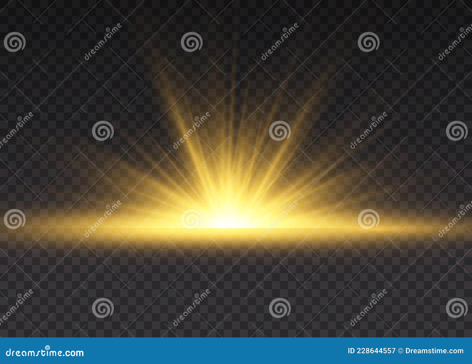 Explosion Sun with Rays and Spotlight, Light Effect. Stock Illustration ...