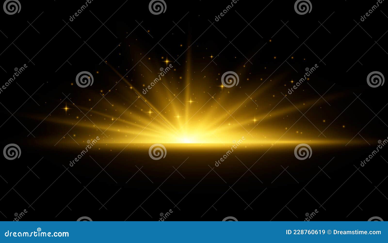 Explosion Sun with Rays and Spotlight, Light Effect. Stock Illustration ...