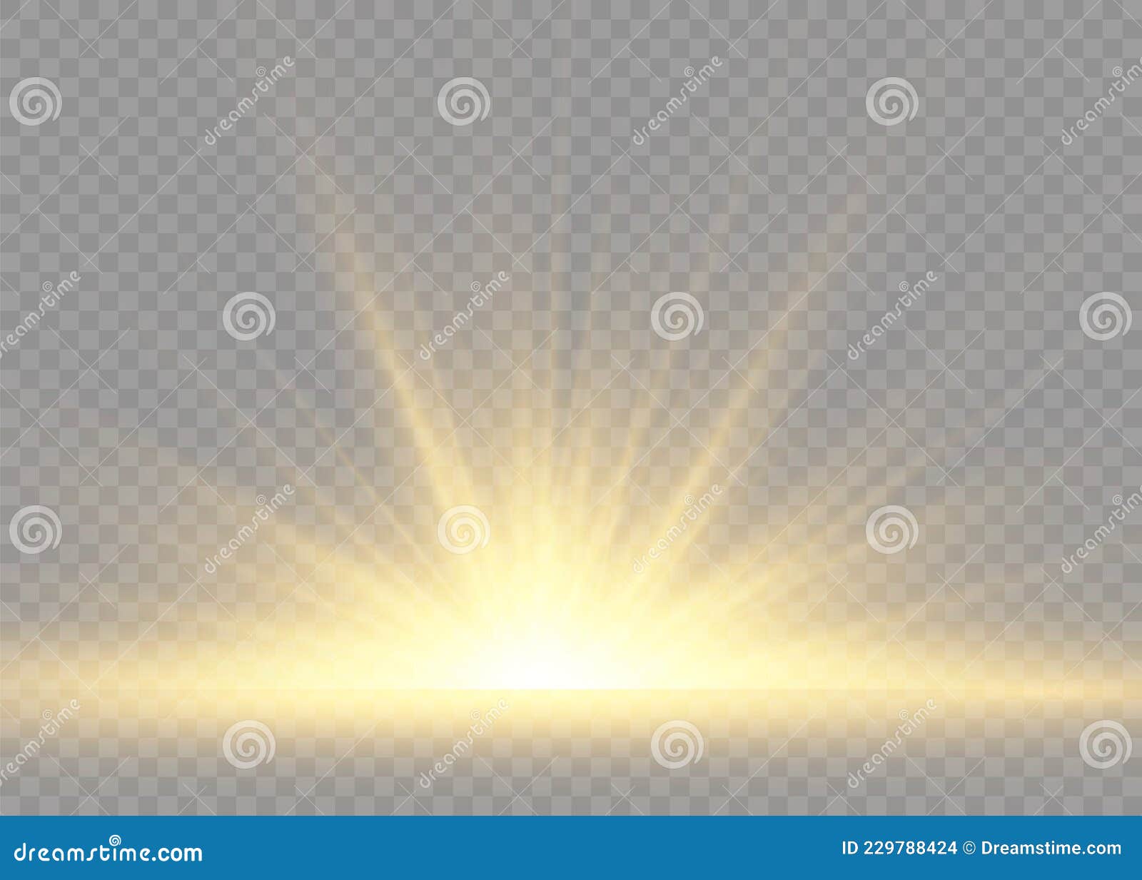 Explosion Sun with Rays and Spotlight, Light Effect. Stock Illustration ...