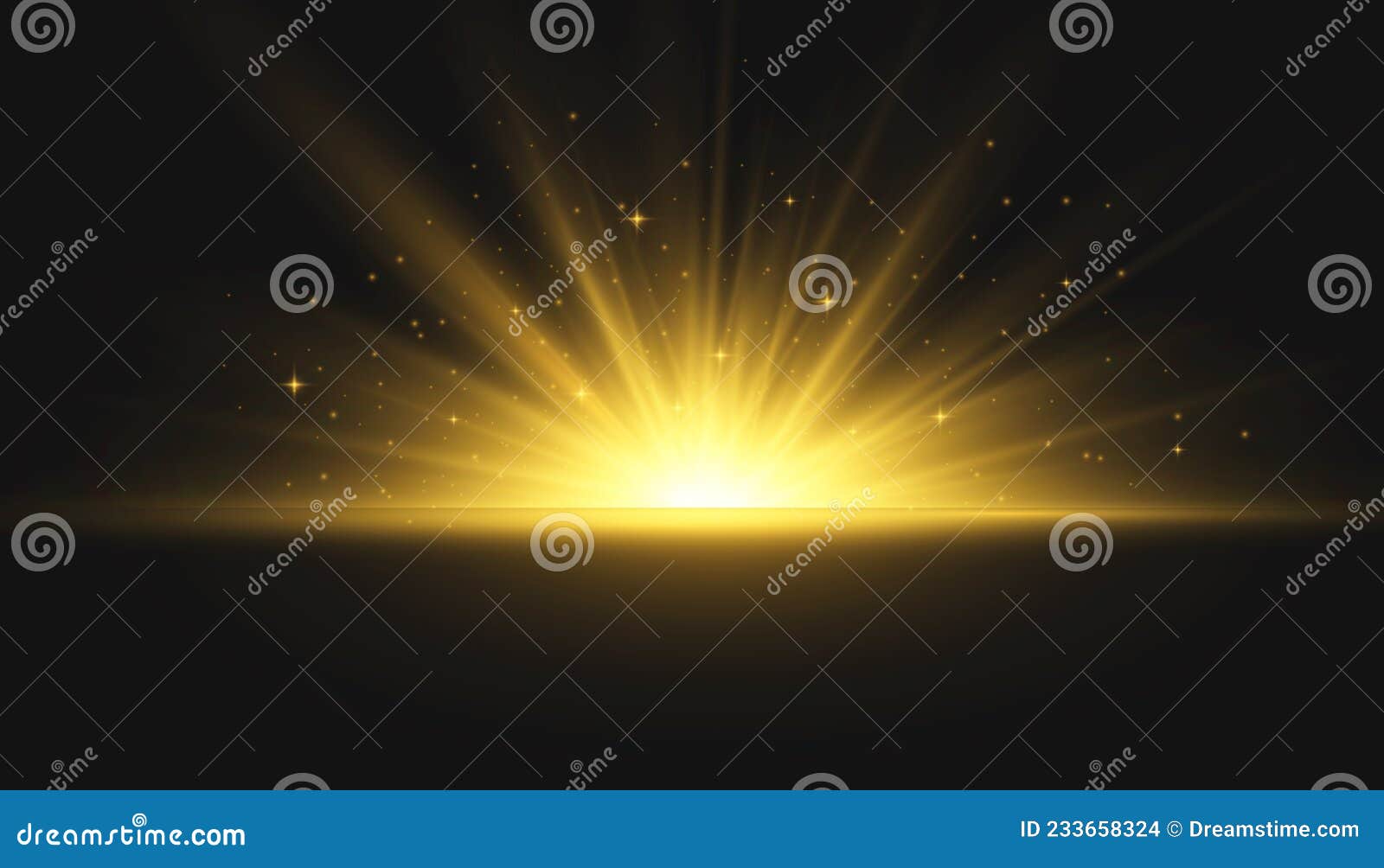 Explosion Sun with Rays and Spotlight, Light Effect. Stock Illustration ...