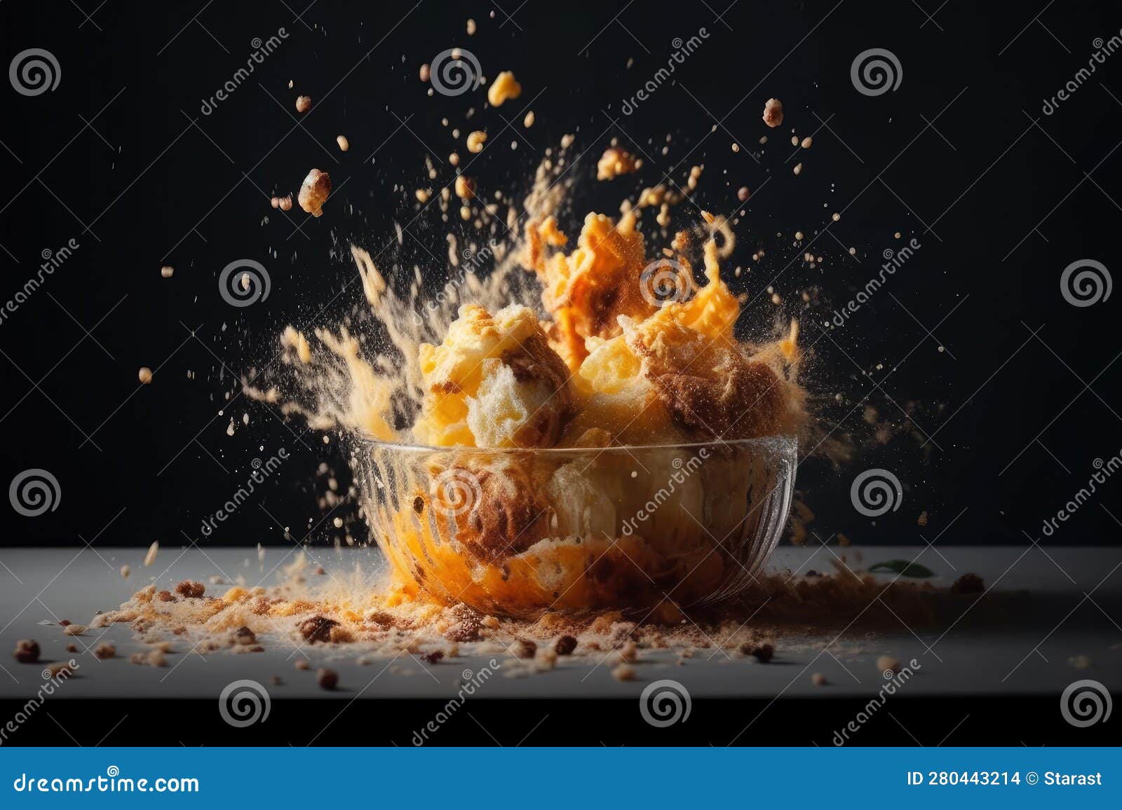 Explosion Of Taste, Food Explodes And Scatters, Cooking Concept, AI ...