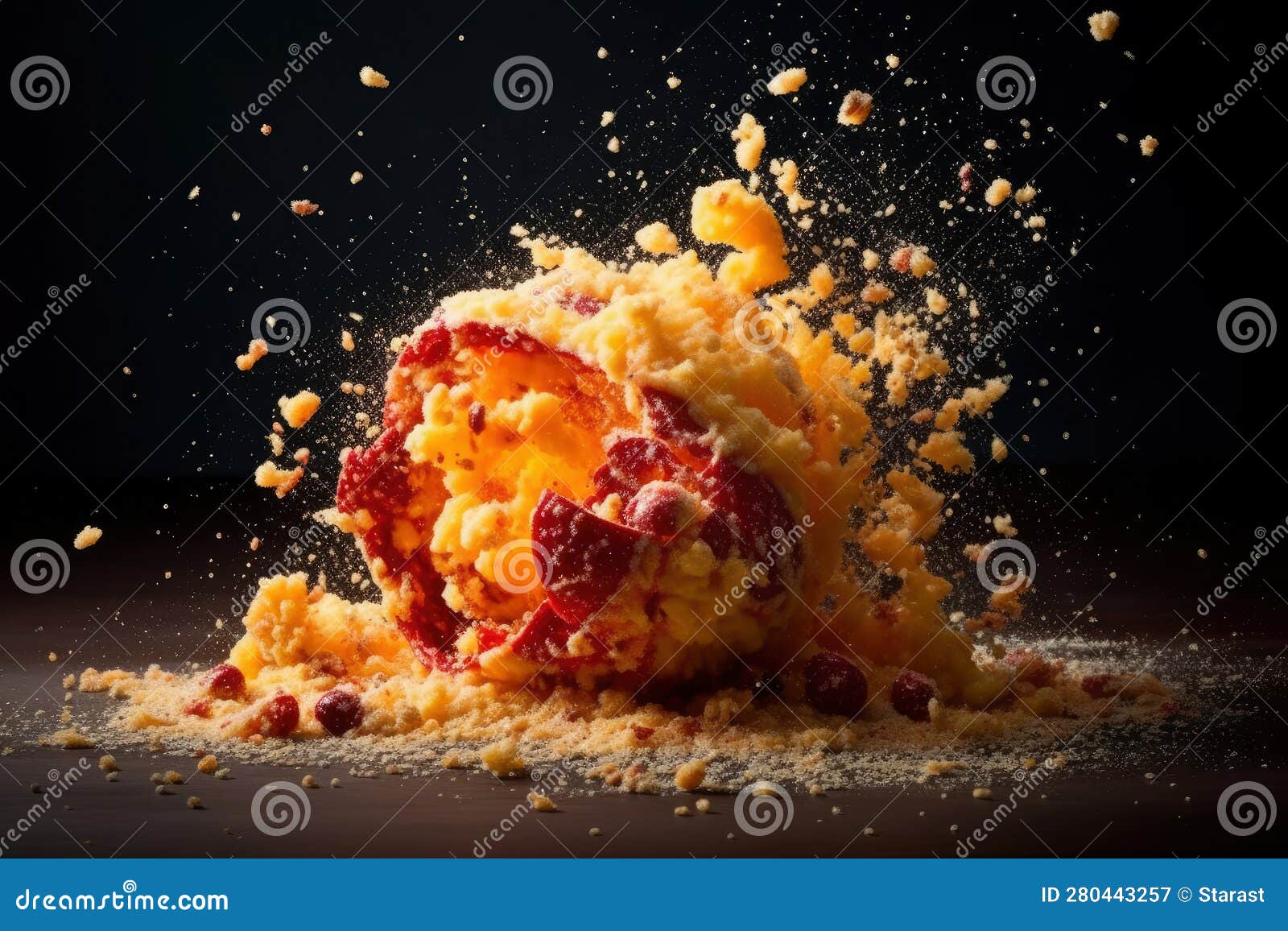 Explosion of Taste, Food Explodes and Scatters, Cooking Concept, AI ...