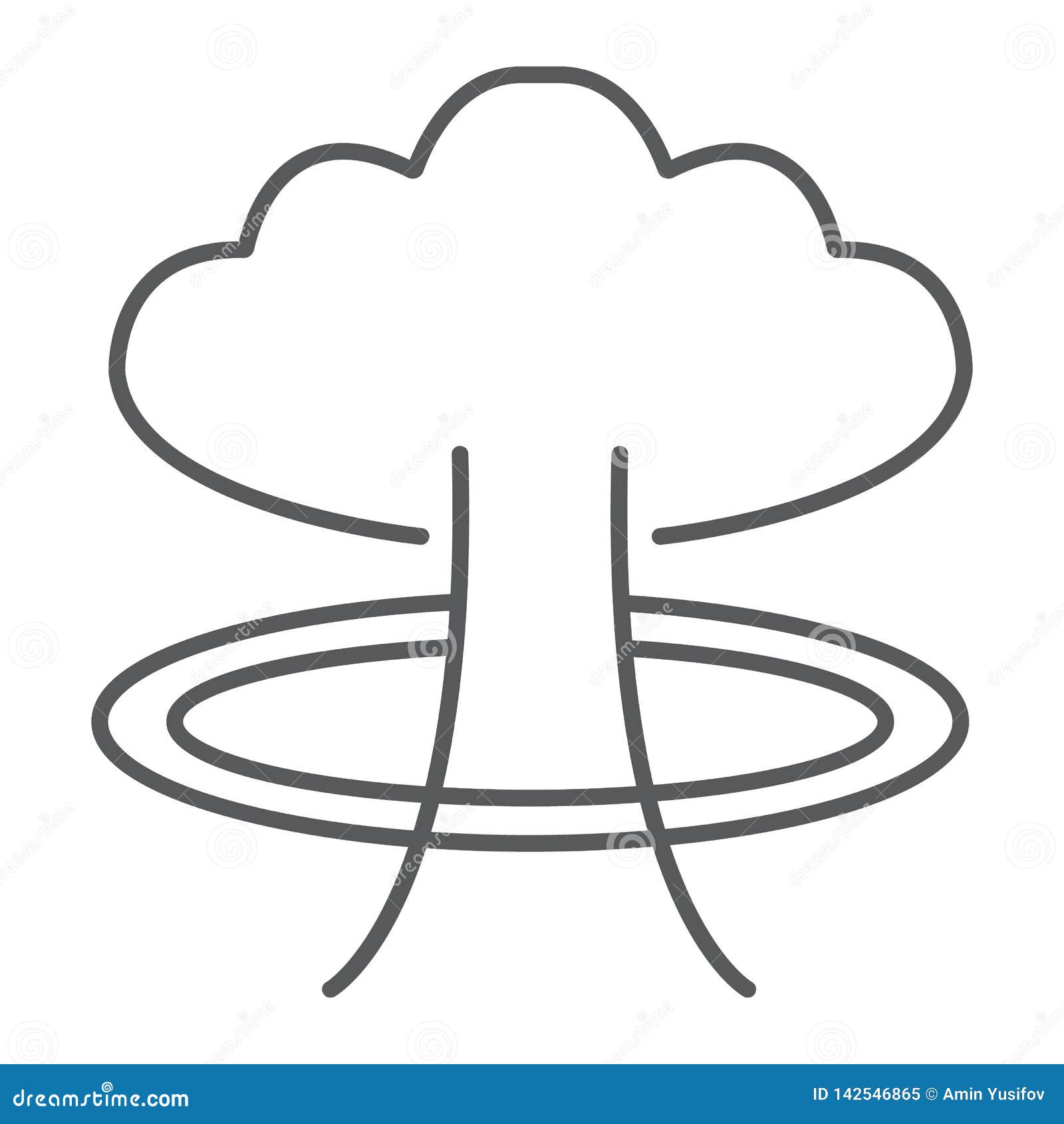 Explosion Thin Line Icon, Danger and War, Nuclear Explosion Sign ...