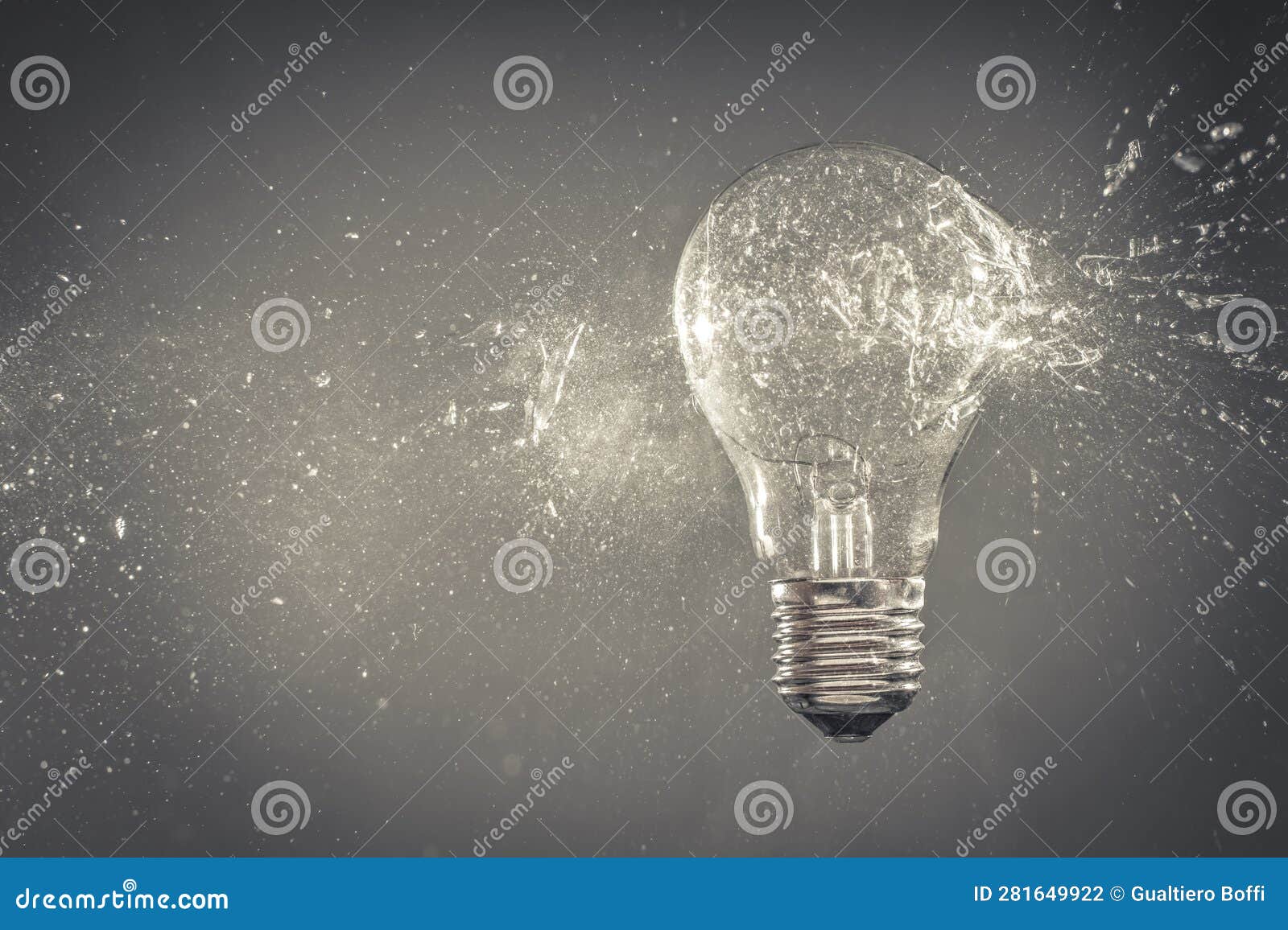 Explosion Of A Traditional Electric Bulb. Shot Taken In High Speed ...