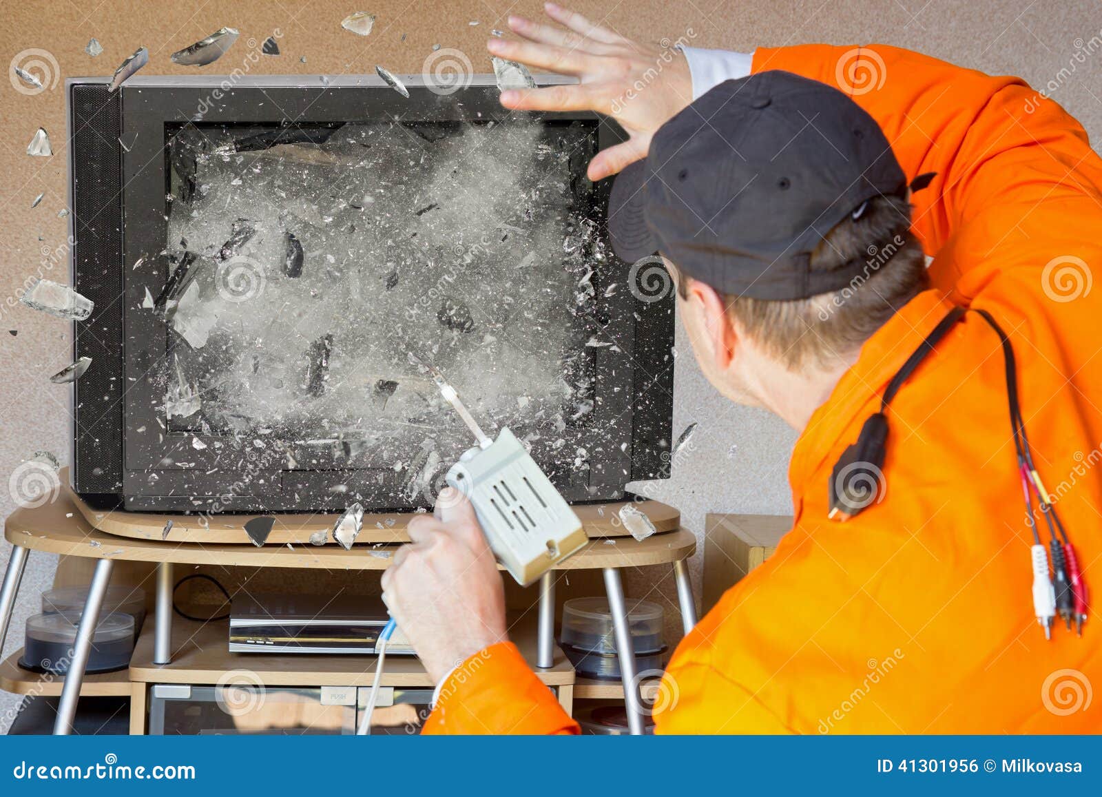 Explosion of TV stock photo. Image of display, bust, failure - 41301956