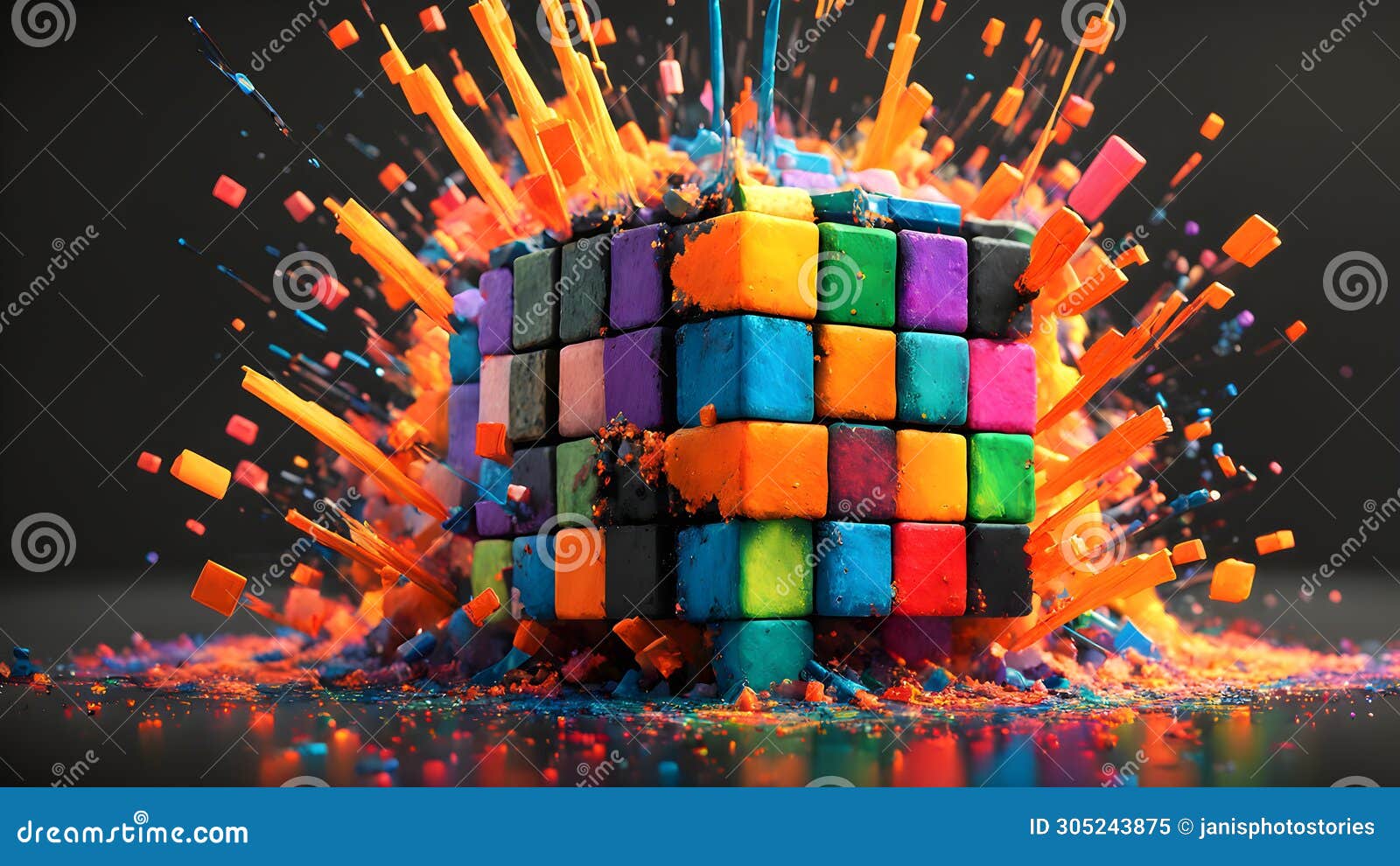 Explosion of Vibrant Minecraft Inspired Textures. Cubes and Paint ...