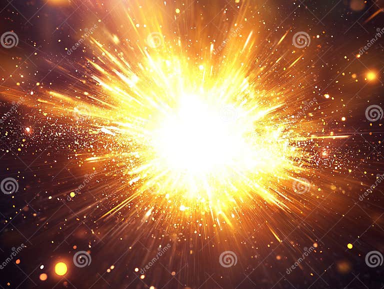 An Explosion of Vibrant Yellow Particles Transforms into a Luminous ...