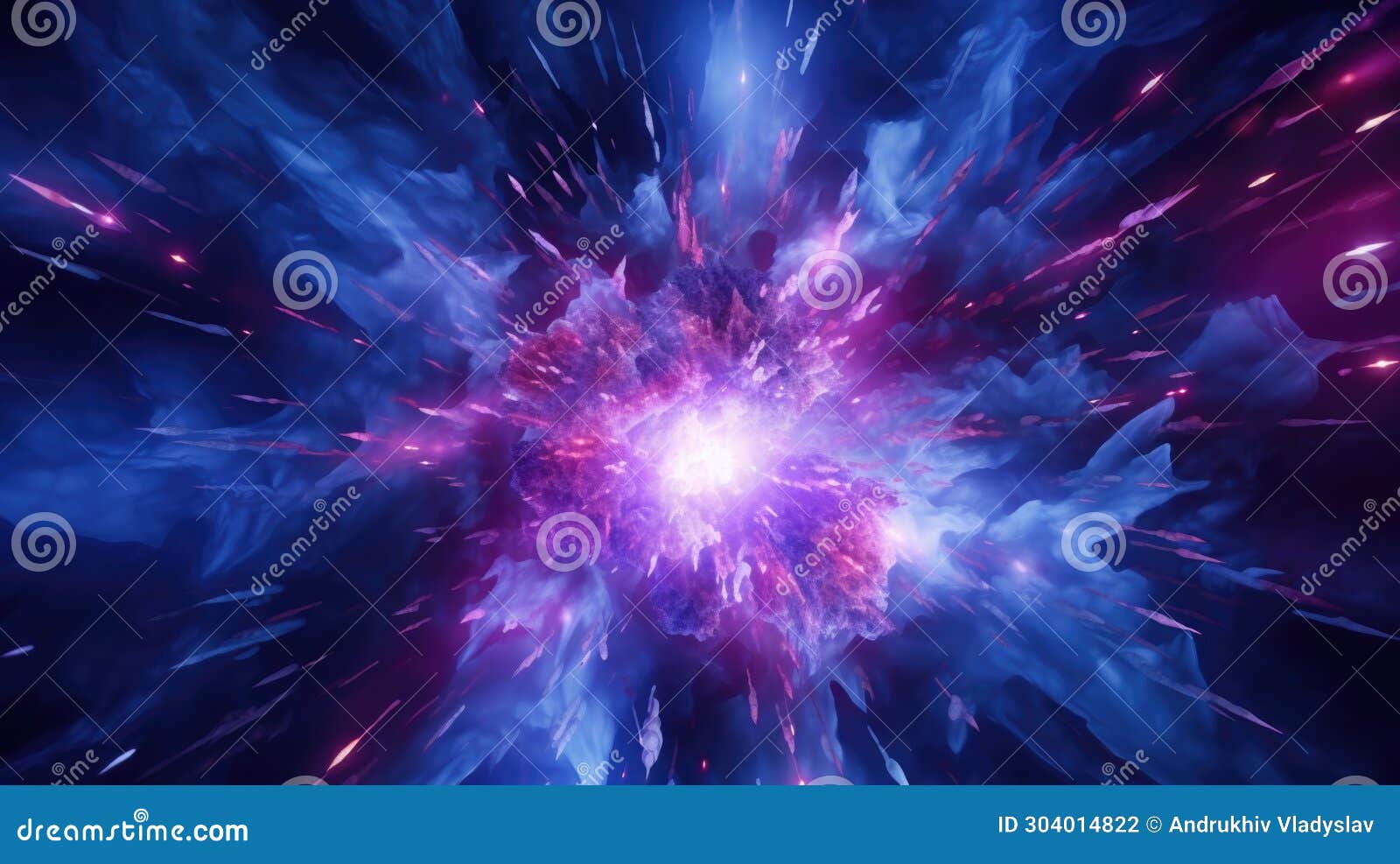 Explosion of Violet - Blue Light, Abstract Illustration Stock ...