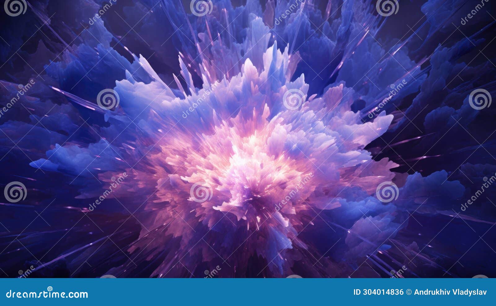 Explosion of Violet - Blue Light, Abstract Illustration Stock ...