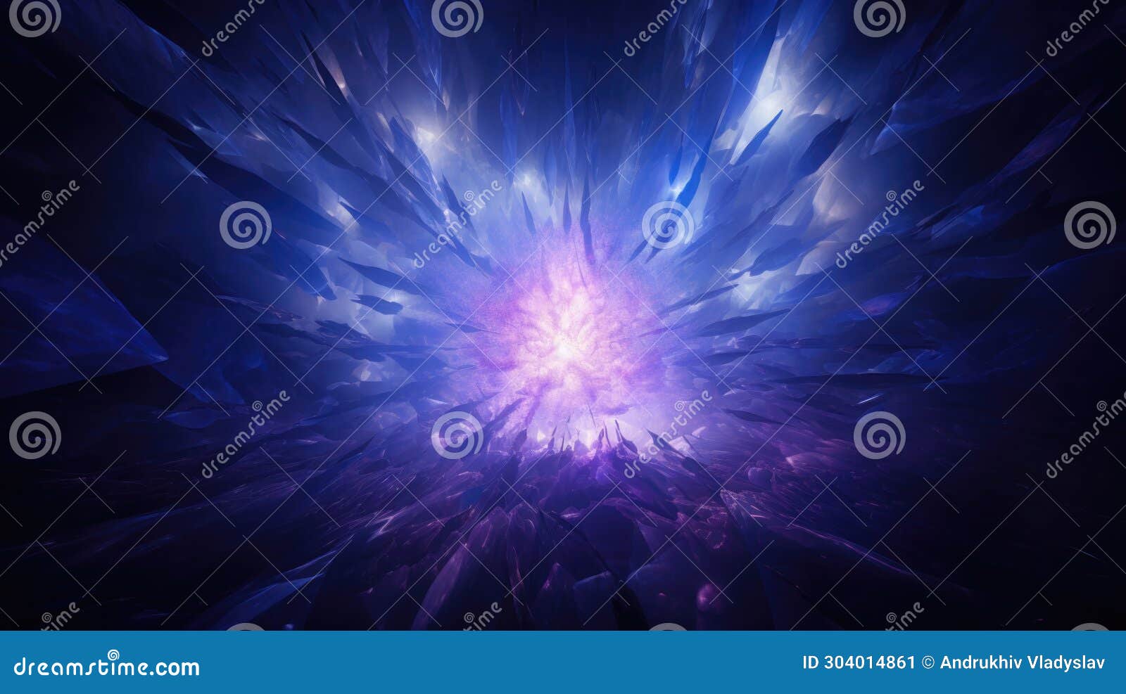 Explosion of Violet - Blue Light, Abstract Illustration Stock ...