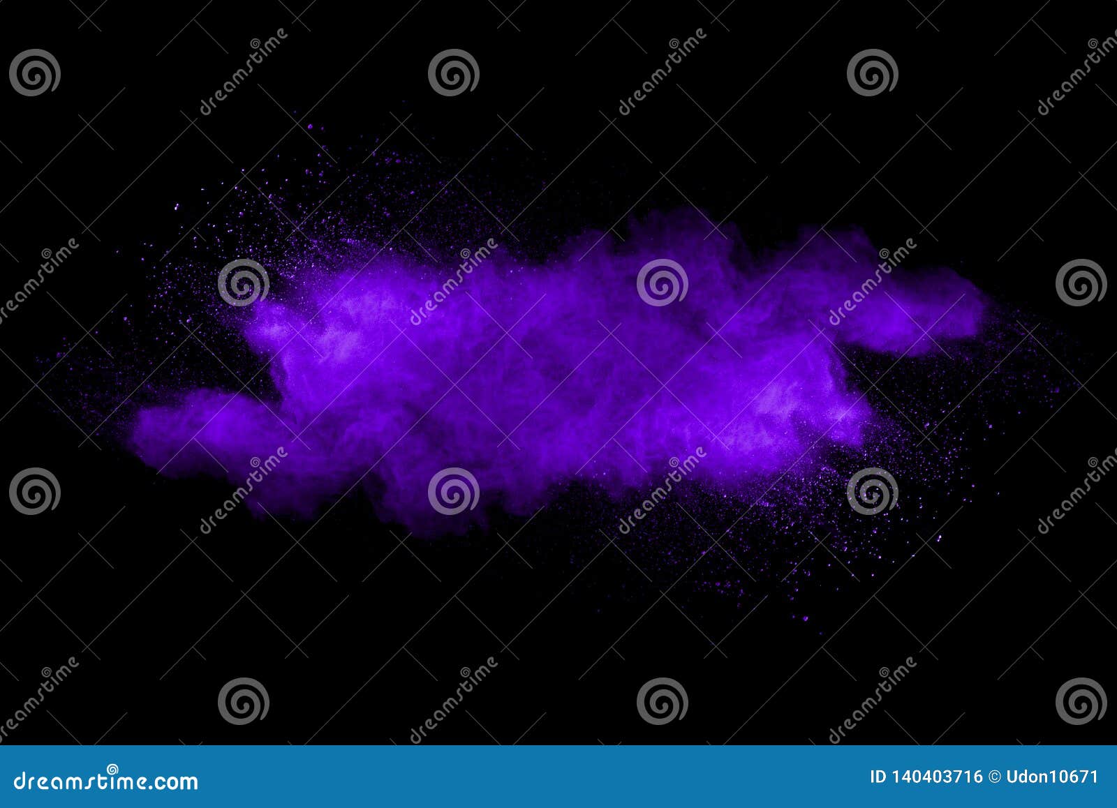 Explosion of Violet Dust on Black Background. Stock Photo - Image of ...