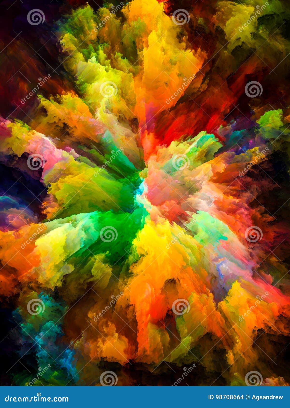 Explosion von Farben stock abbildung. Illustration von traum - 98708664