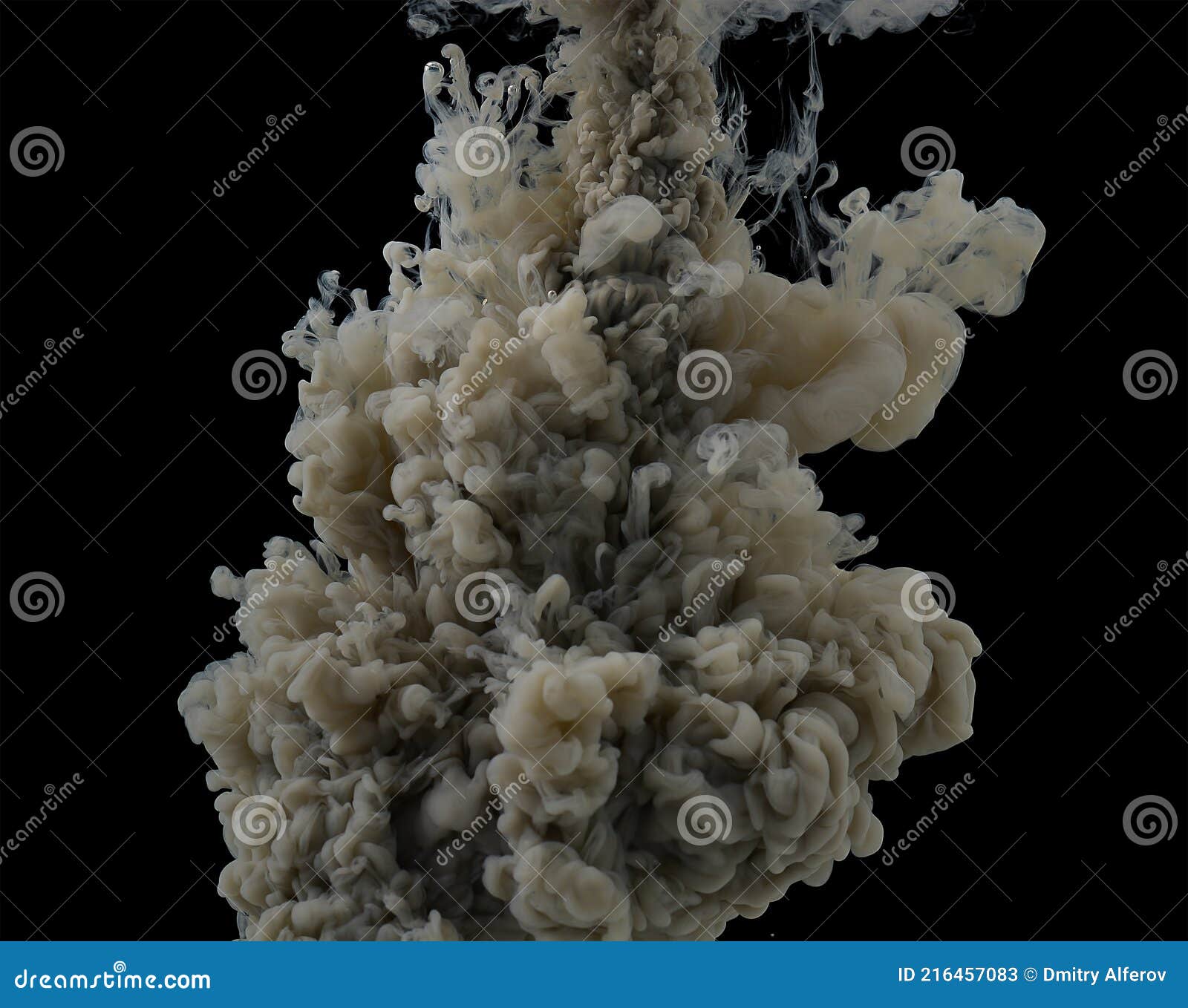 Explosion in Water of Dark Gray Paint, Dissolves in Clouds in Water ...