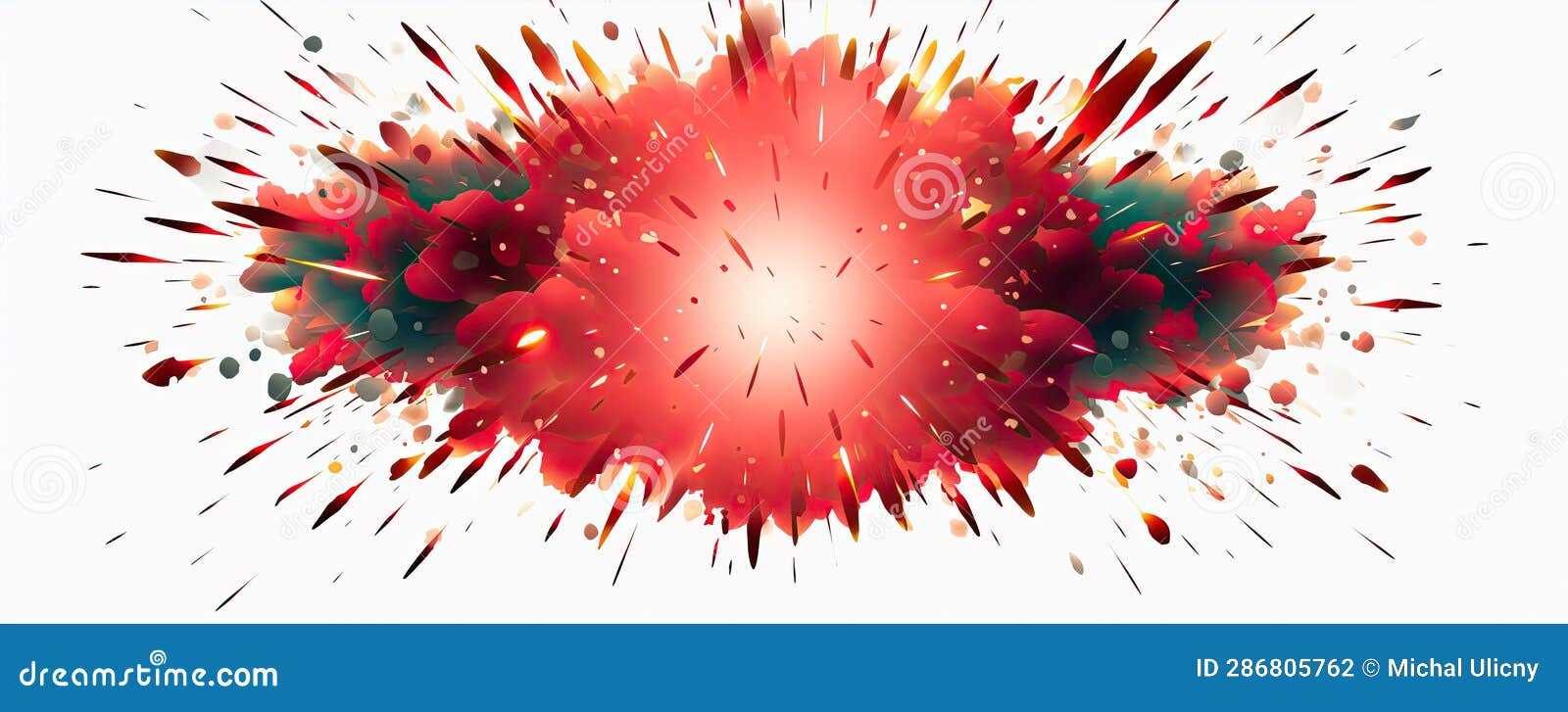 Explosion on White Background. Cartoon Style Stock Illustration ...