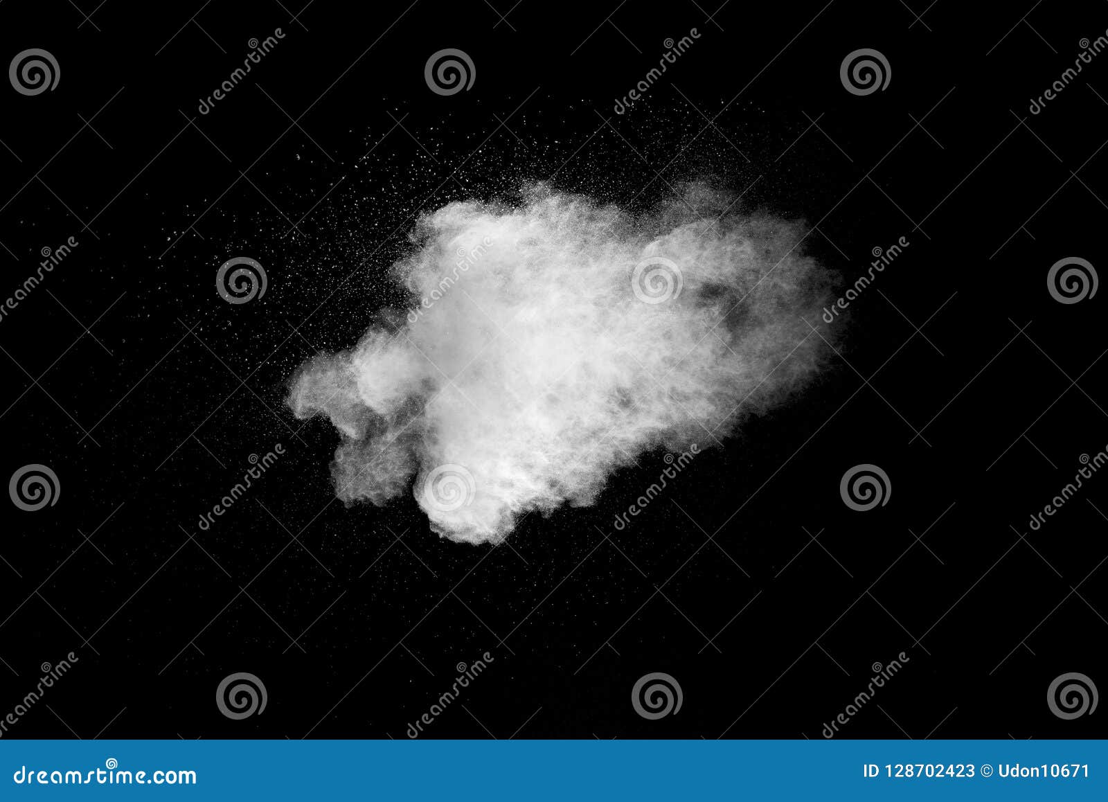 Explosion of White Dust on Black Background. Stock Image - Image of ...