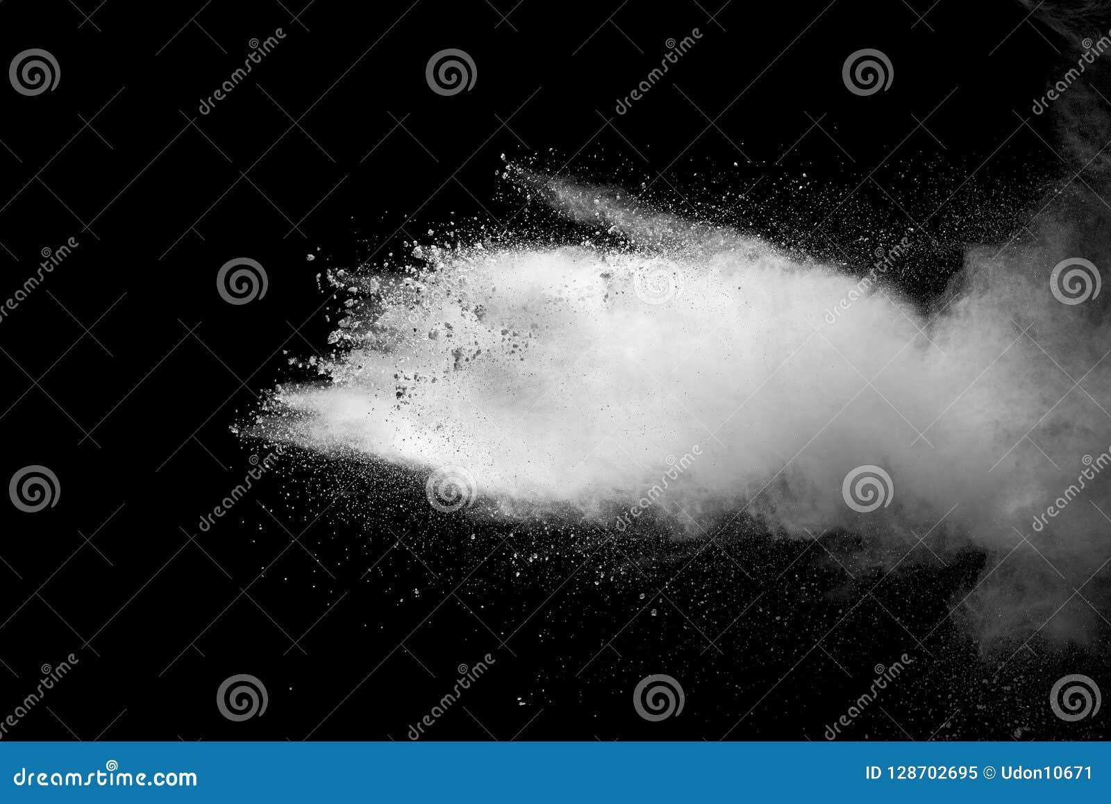 Explosion of White Dust on Black Background. Stock Image - Image of ...