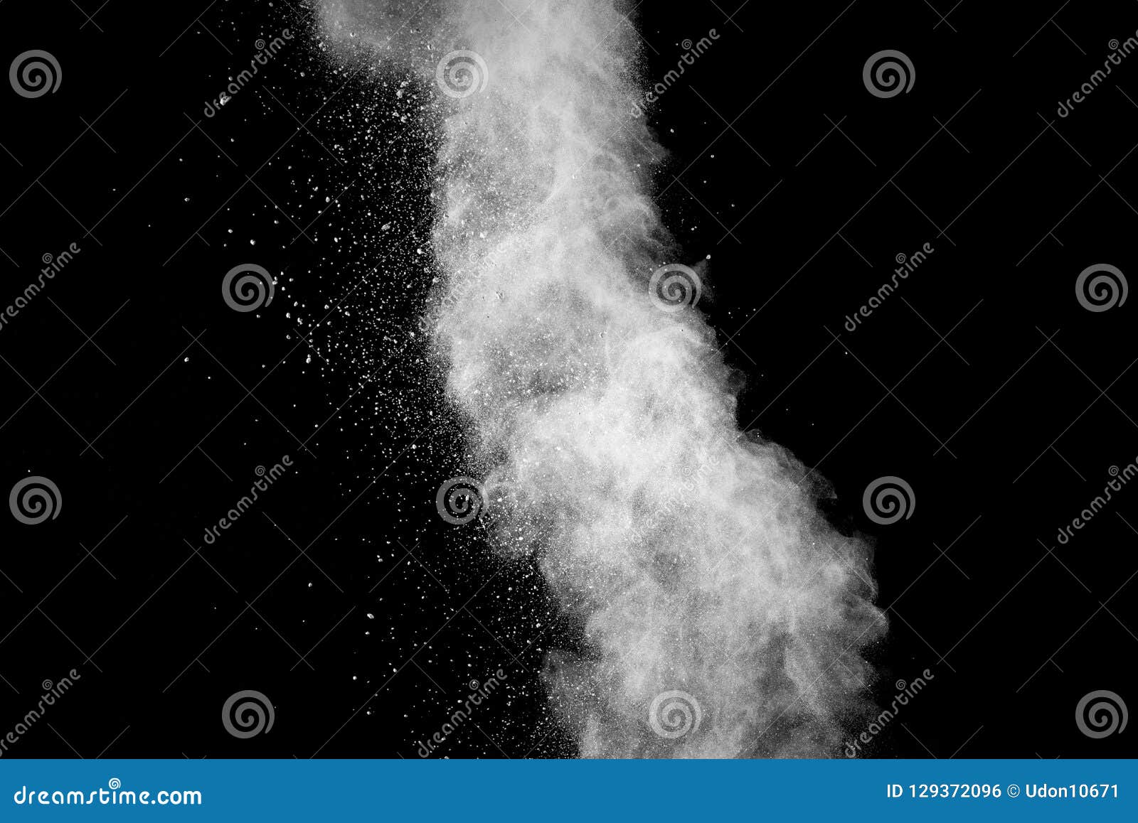 Explosion of White Dust on Black Background. Stock Photo - Image of ...