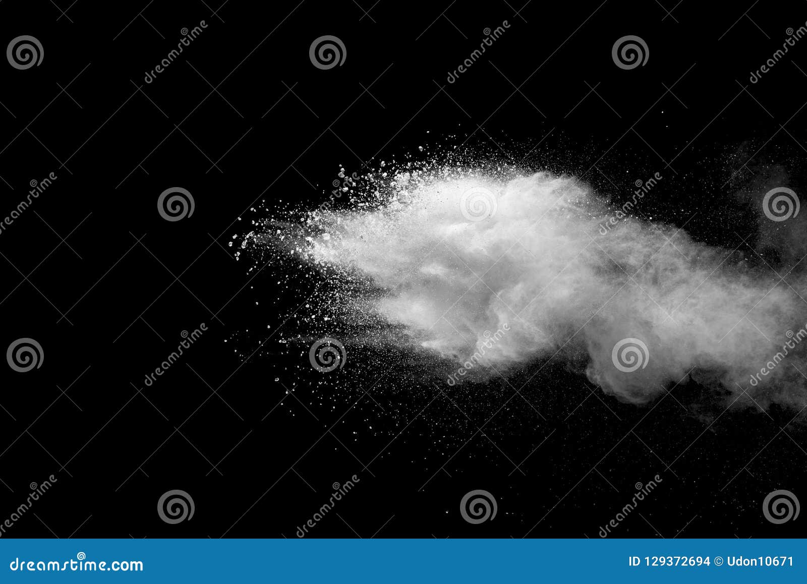 Explosion of White Dust on Black Background. Stock Photo - Image of ...
