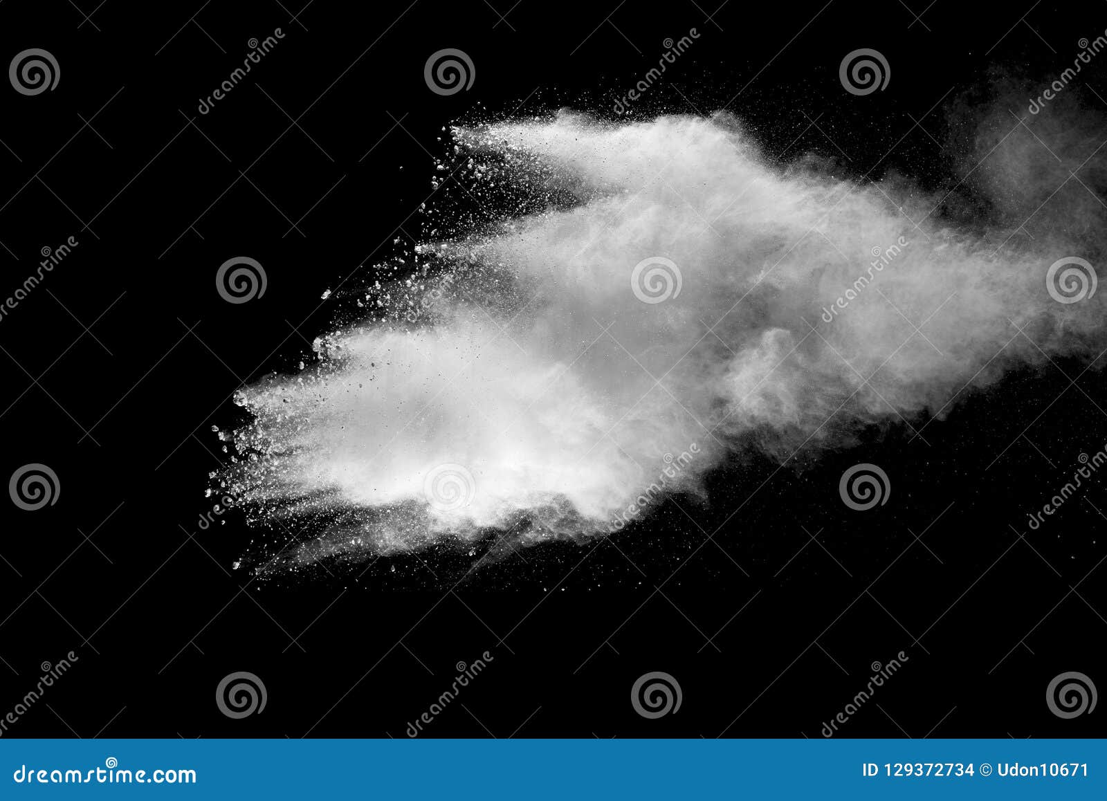 Explosion of White Dust on Black Background. Stock Photo - Image of ...