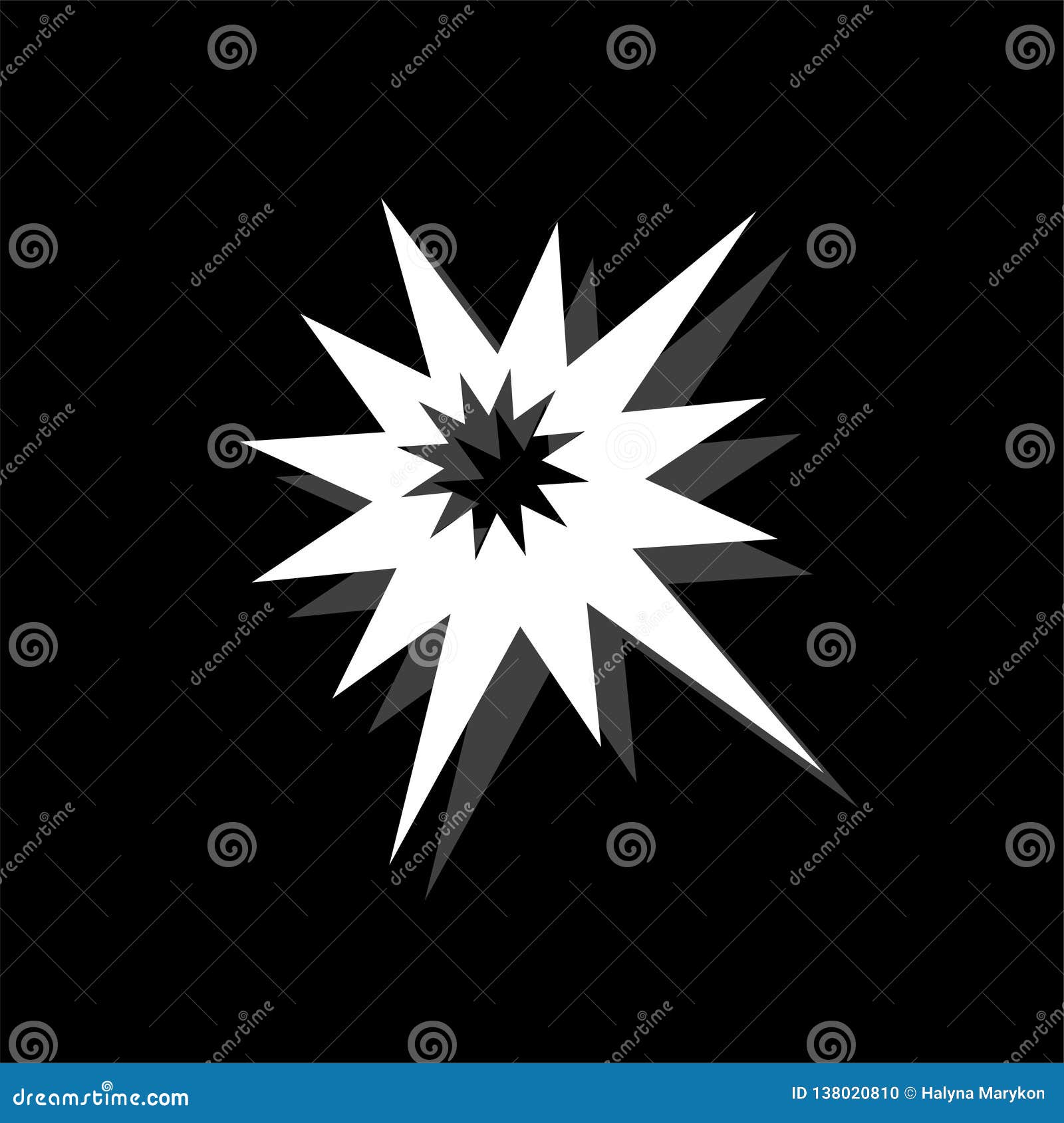 Explosion icon flat stock illustration. Illustration of bomb - 138020810