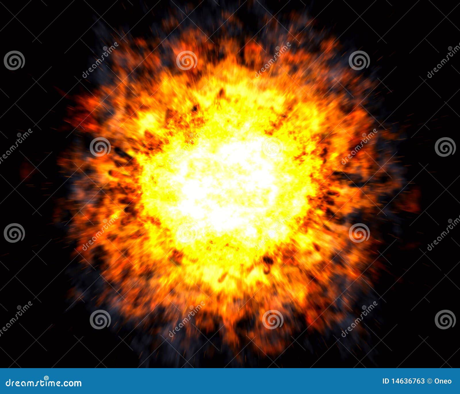 Explosion with White Hot Center Stock Illustration - Illustration of ...