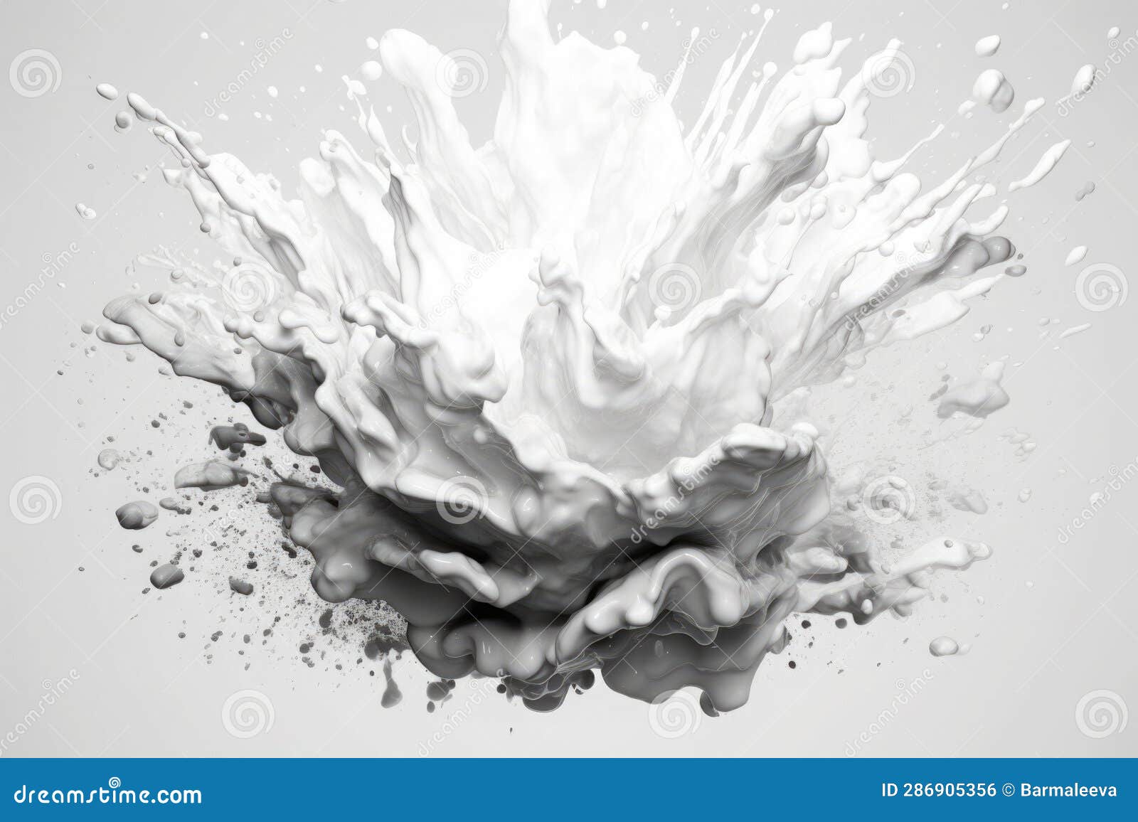 Explosion of White Paint on White Background. Fluid Background. Color ...