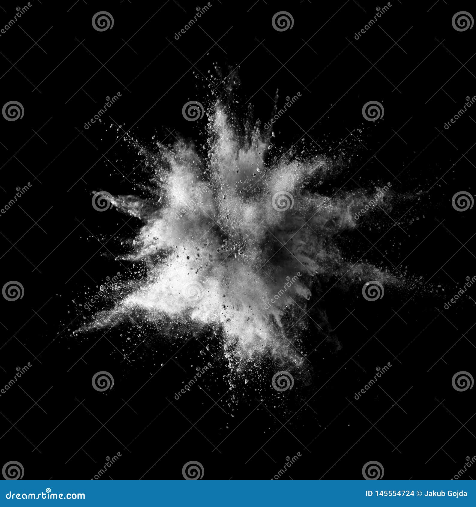 Explosion of White Powder on Black Background Stock Photo - Image of ...