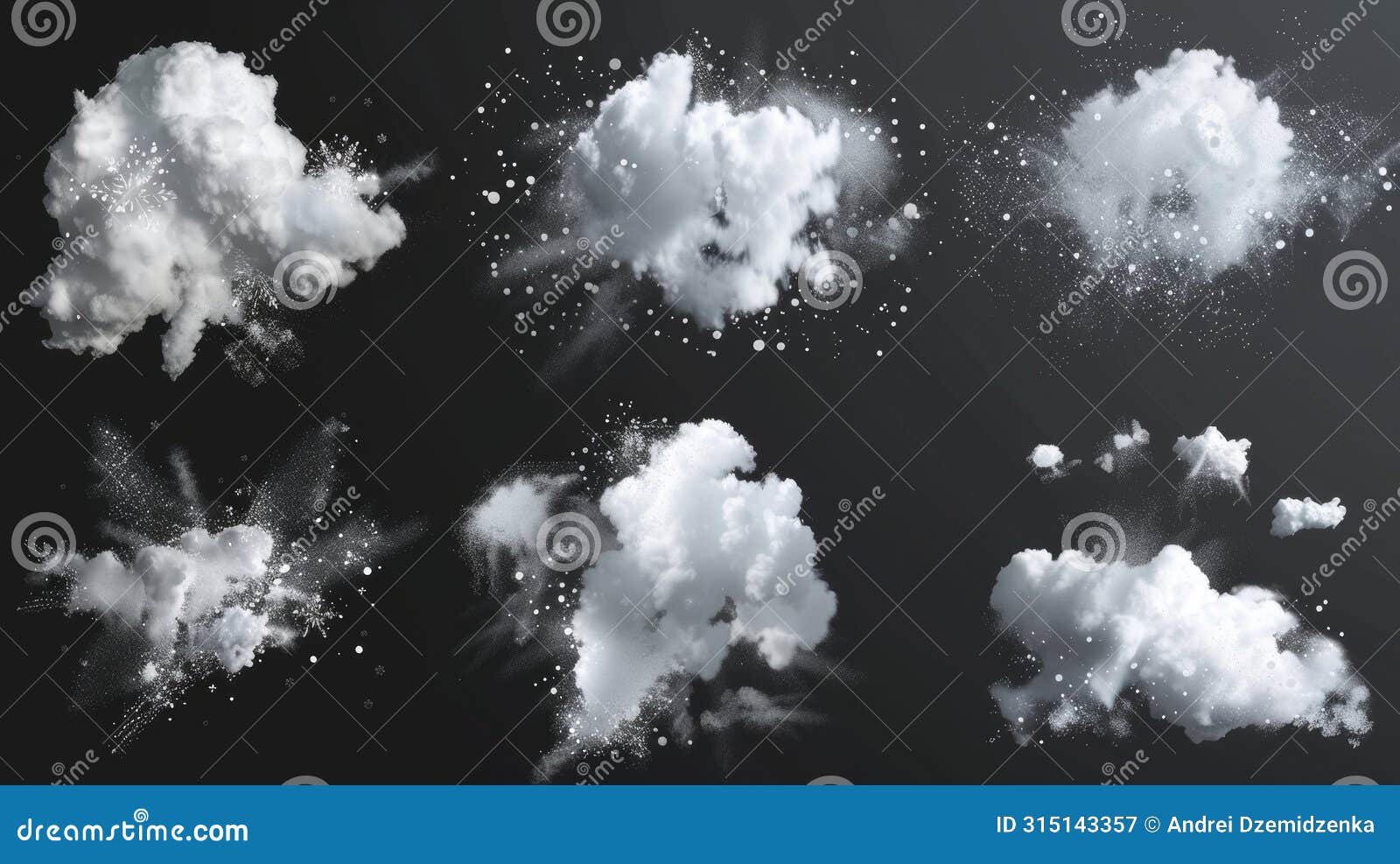 An Explosion of White Powder, a Snowburst with Ice Particles and ...