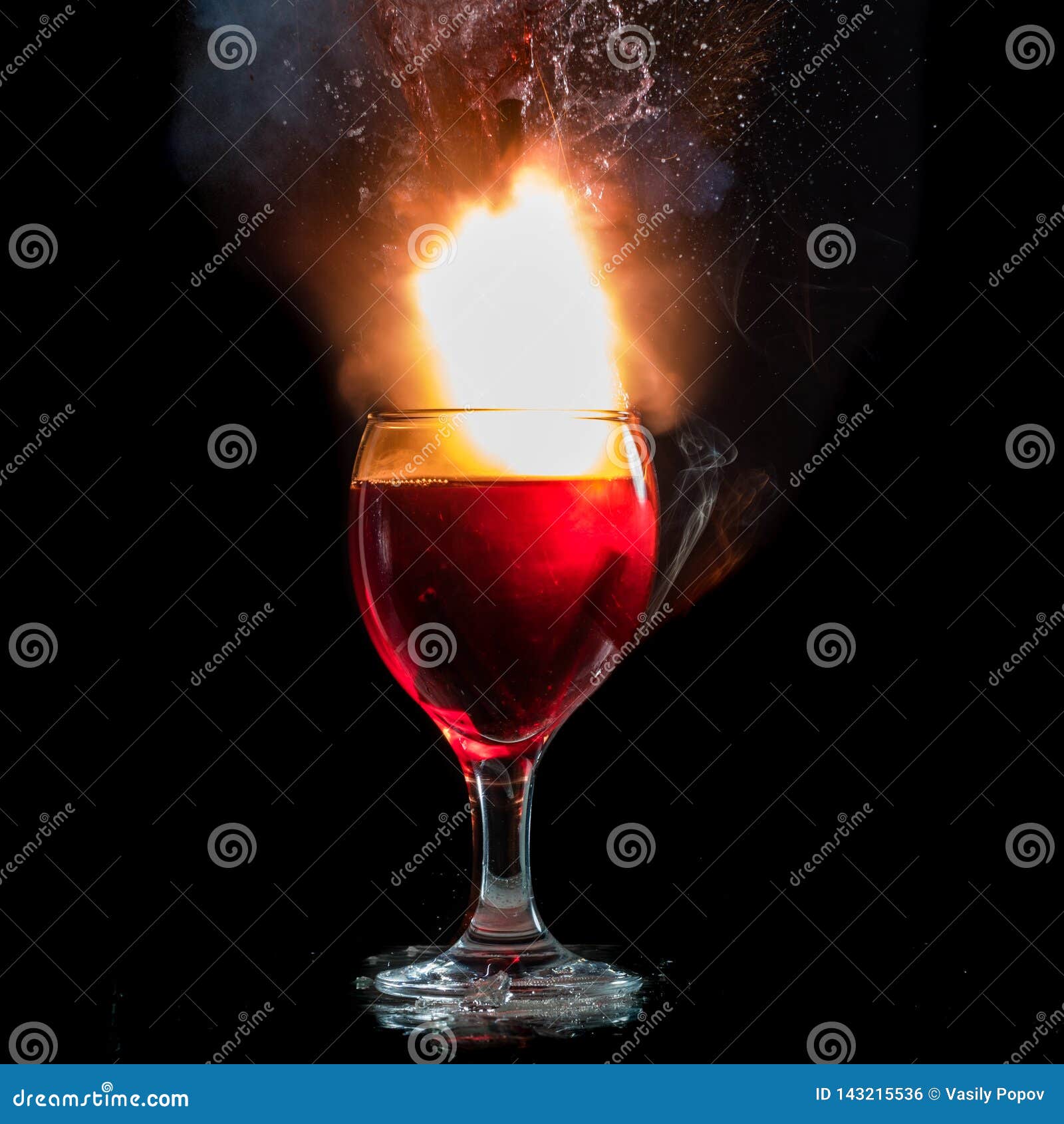 The Explosion of Wine in a Glass, a Lot of Splashes and Fragments, the ...