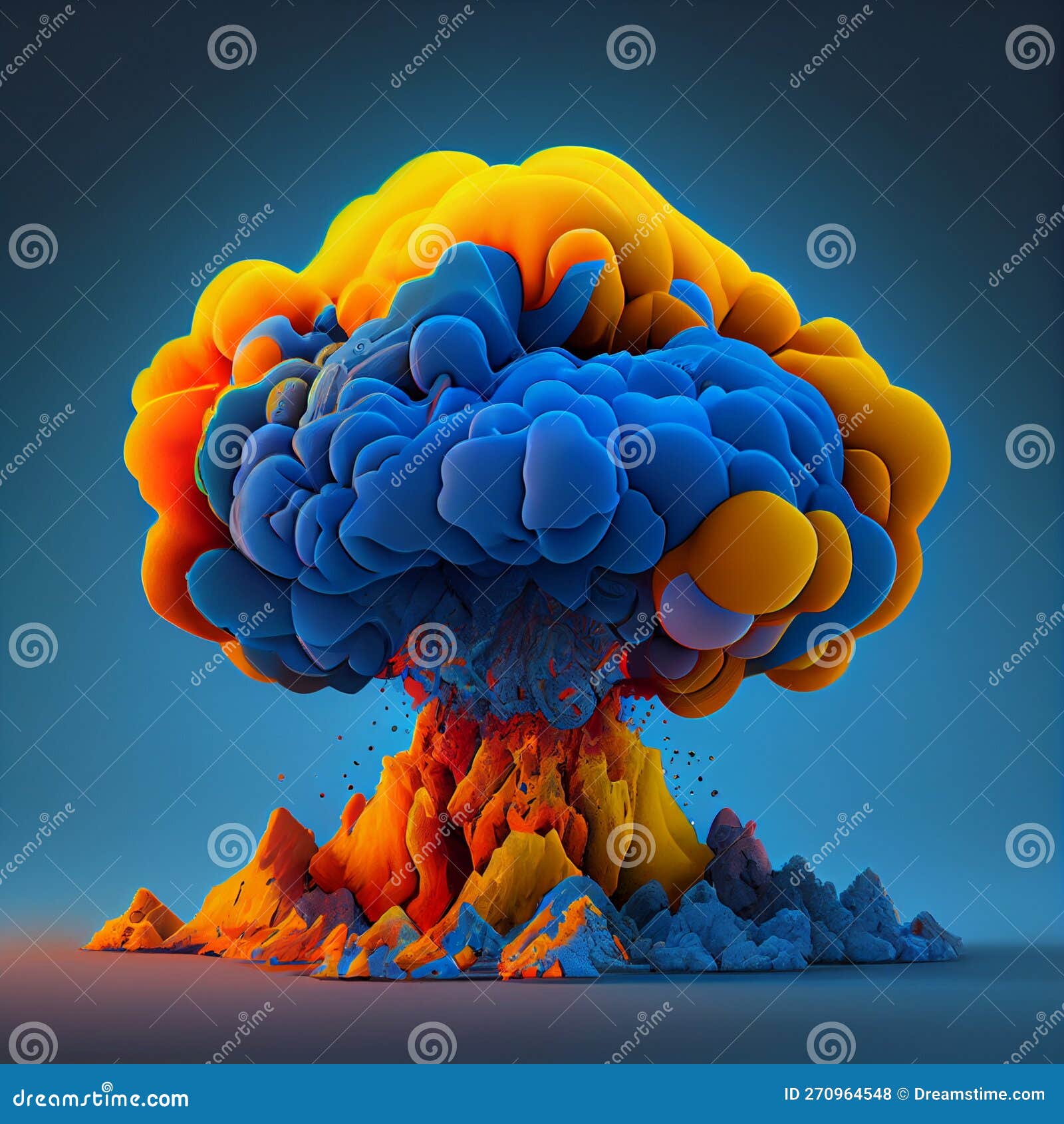 Explosion Yellow-blue Colors Stock Illustration - Illustration of ...