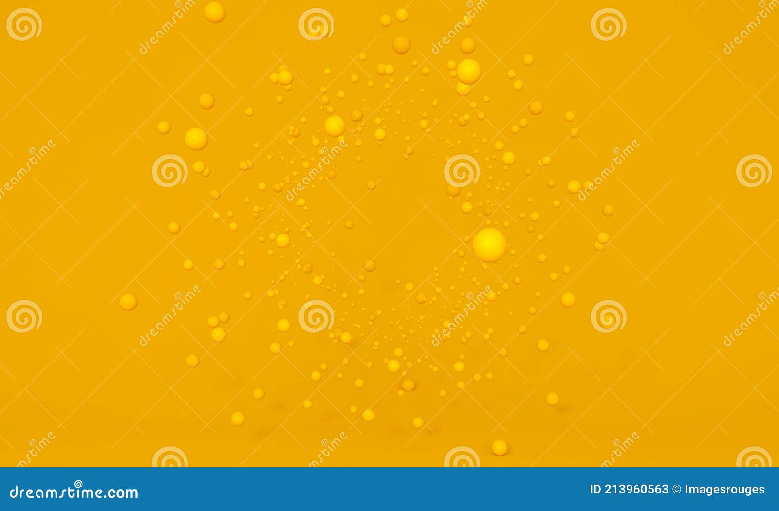 Explosion of Yellow Particles. Floating Spheres on Studio Background ...