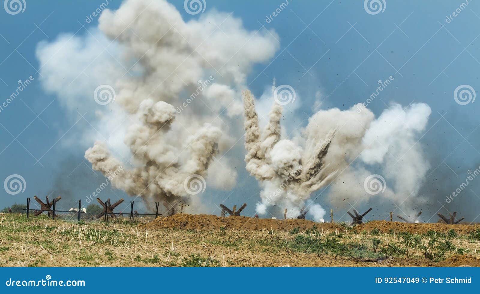 Explosions on the Battlefield Stock Image - Image of blue, battlefield ...