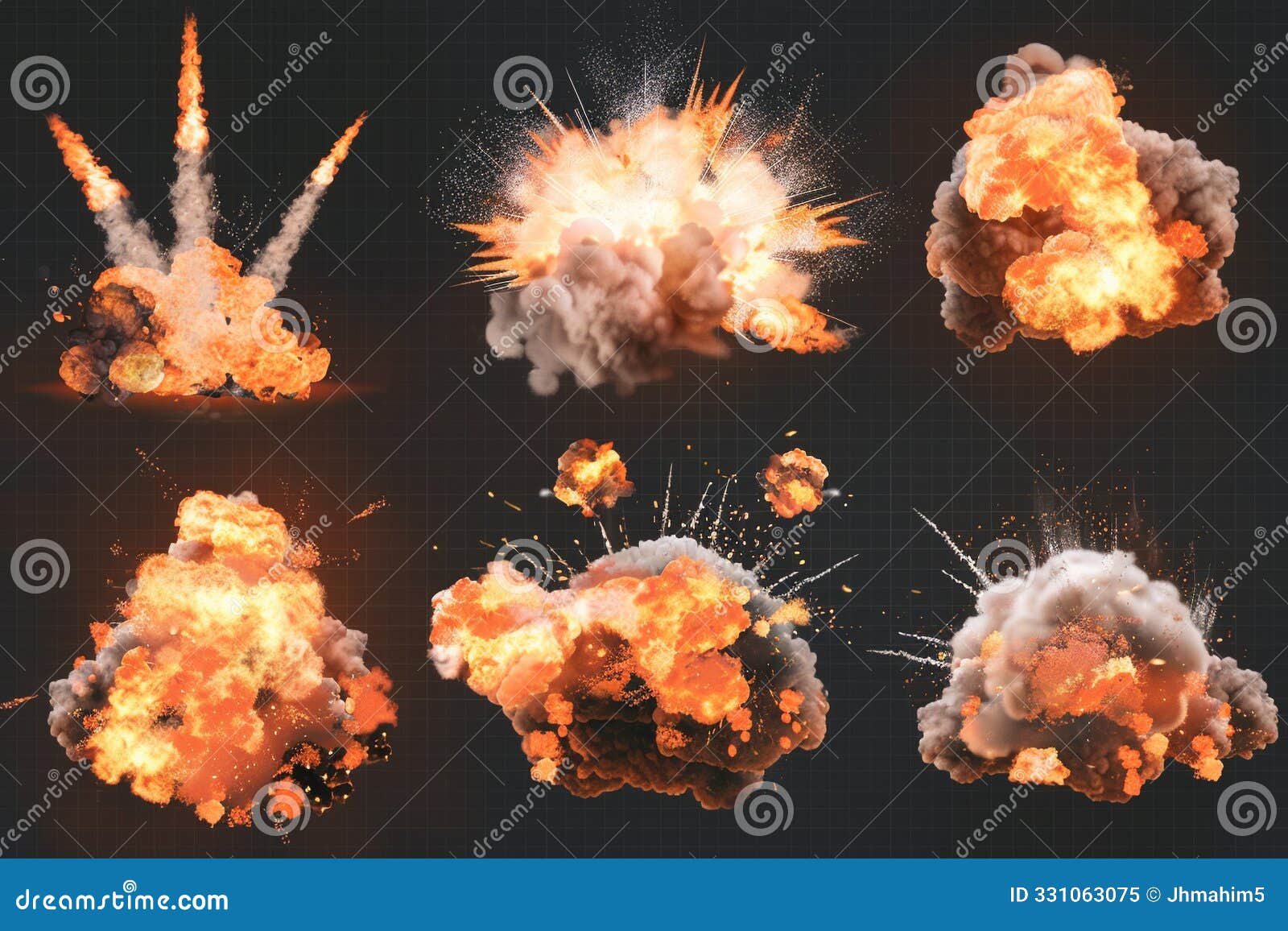Explosions Collection a Variety of Dramatic Fire and Smoke Effects ...