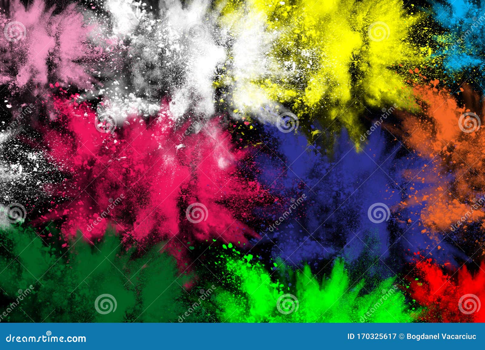 Explosions Of Color. Colored Powder. Multicolored Explosion Royalty ...