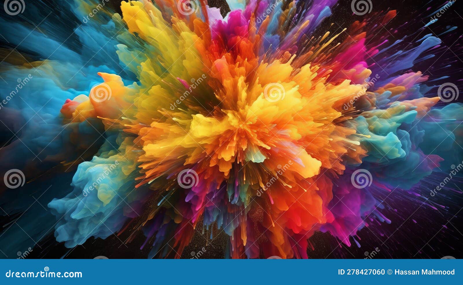 Explosions of Colors on a Picture, Many Colors, Dynamic, Modern, Visual ...