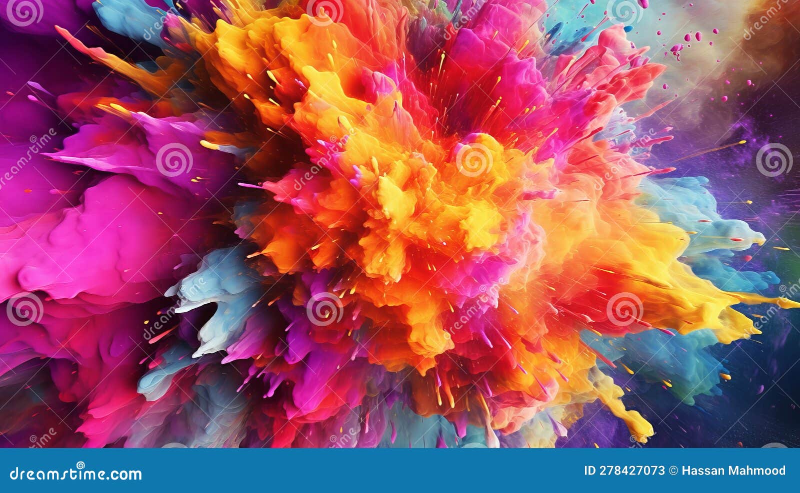 Explosions of Colors on a Picture, Many Colors, Dynamic, Modern, Visual ...