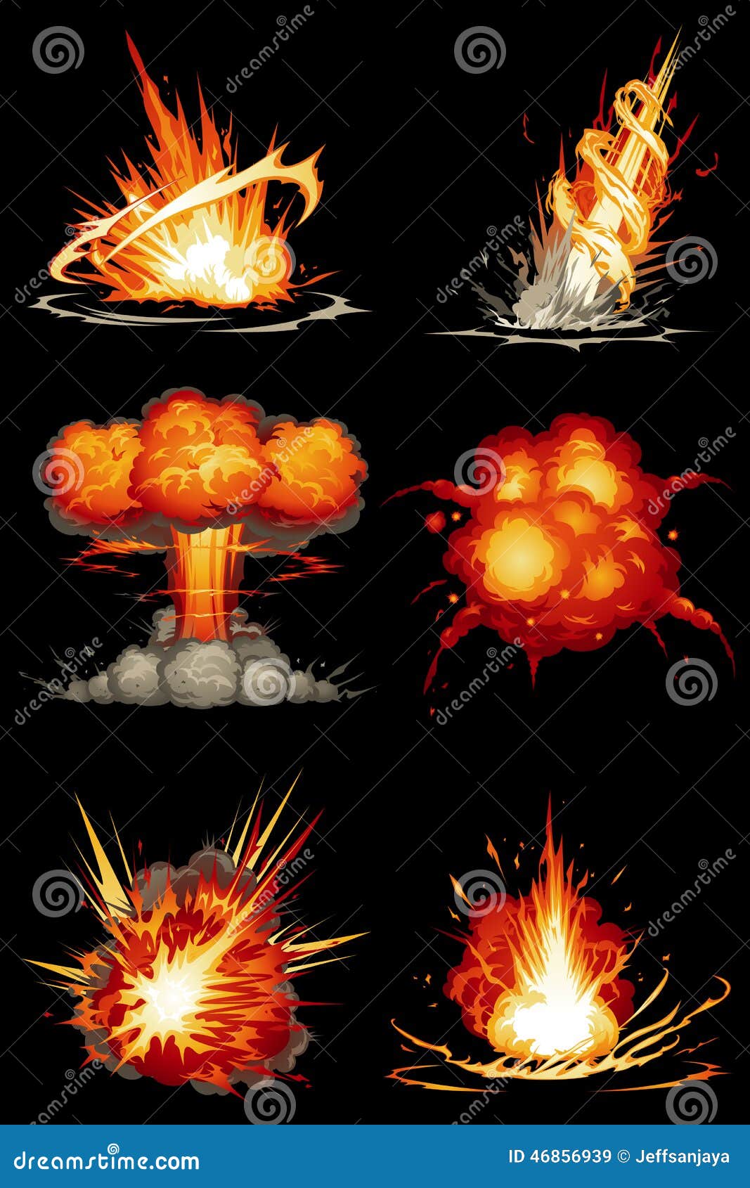Explosions 01 stock vector. Illustration of nuke, bang - 46856939