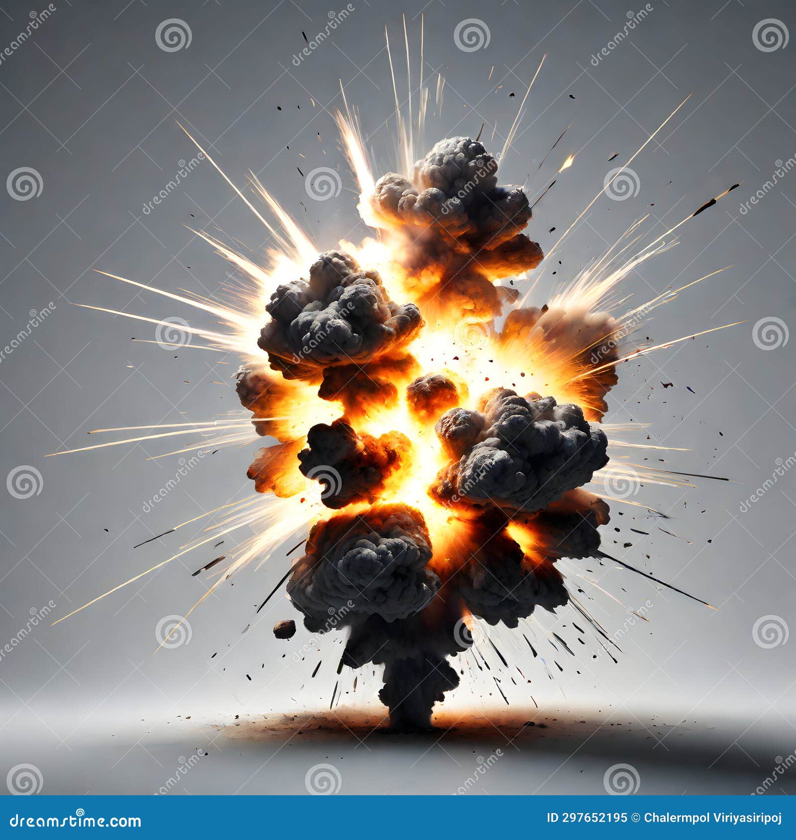Set Of Explosions Isolated On White Background. Monochrome Vector ...