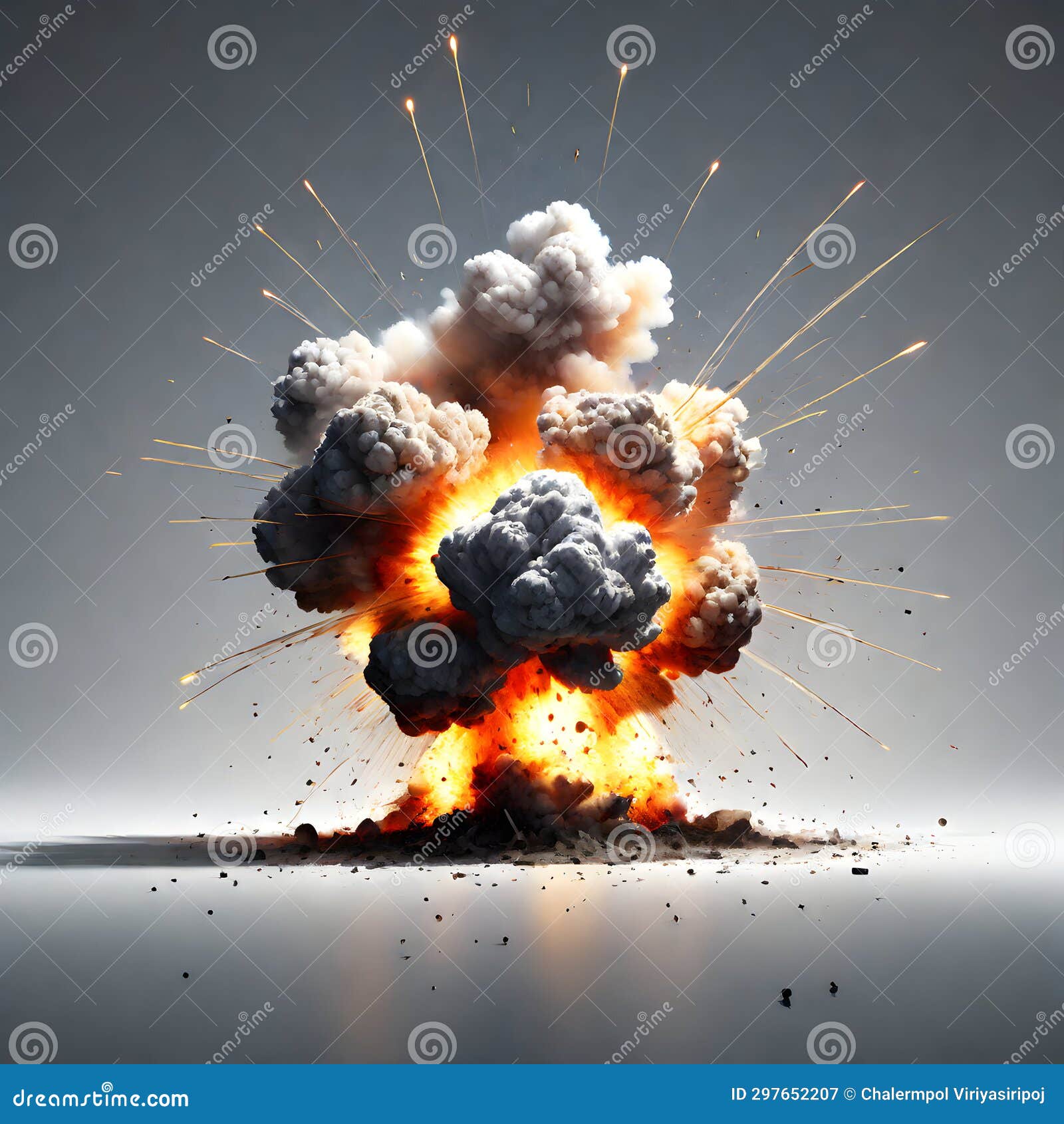 Set Of Explosions Isolated On White Background. Monochrome Vector ...