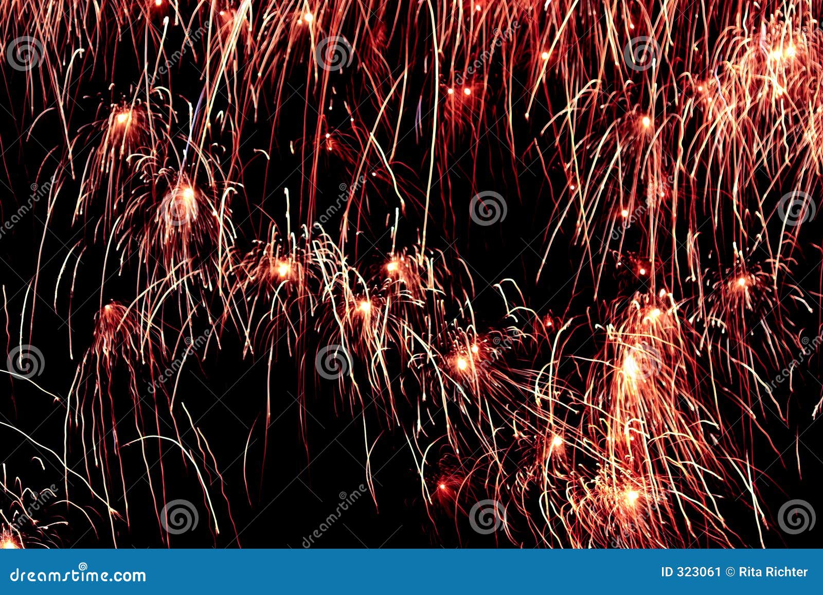 Explosions of Light in Night Sky #2 Stock Image - Image of ablaze ...