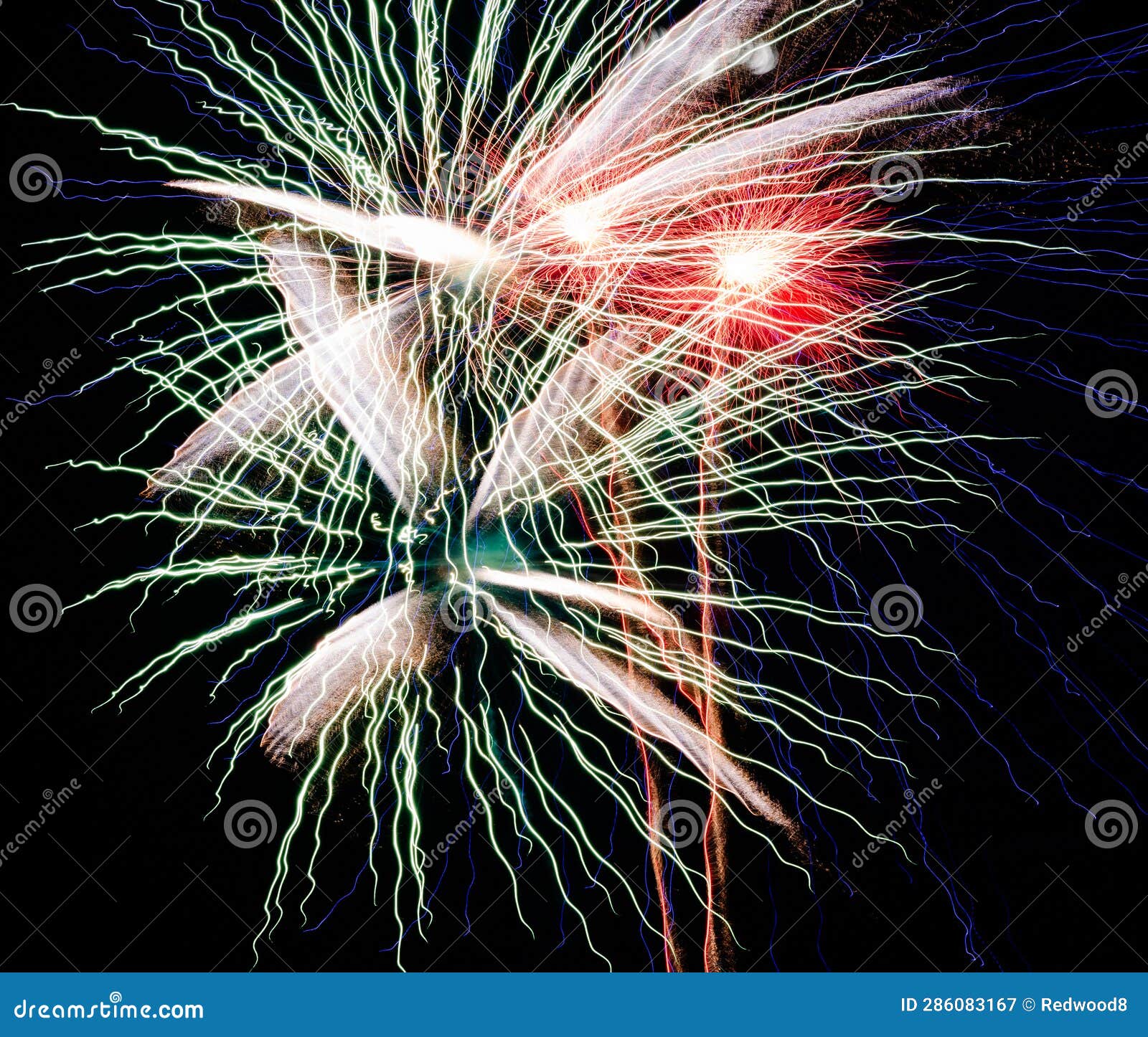 Explosions of Many Launched Fireworks Shells into the Night Aerial ...