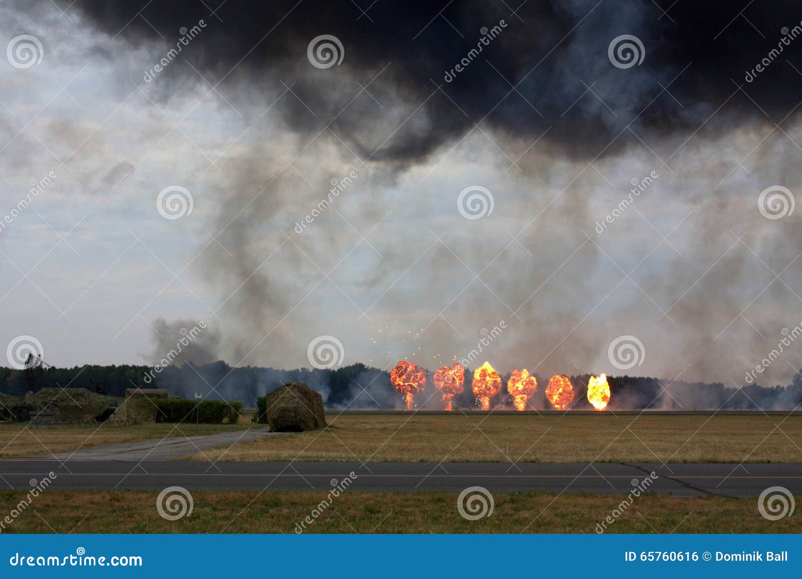 The Explosions at a Military Range Stock Photo - Image of field, crater ...
