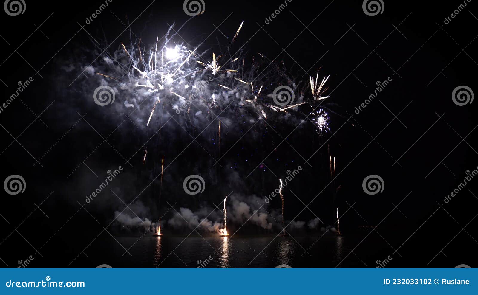 Explosions of Night Fireworks in the Sky Stock Footage - Video of year ...