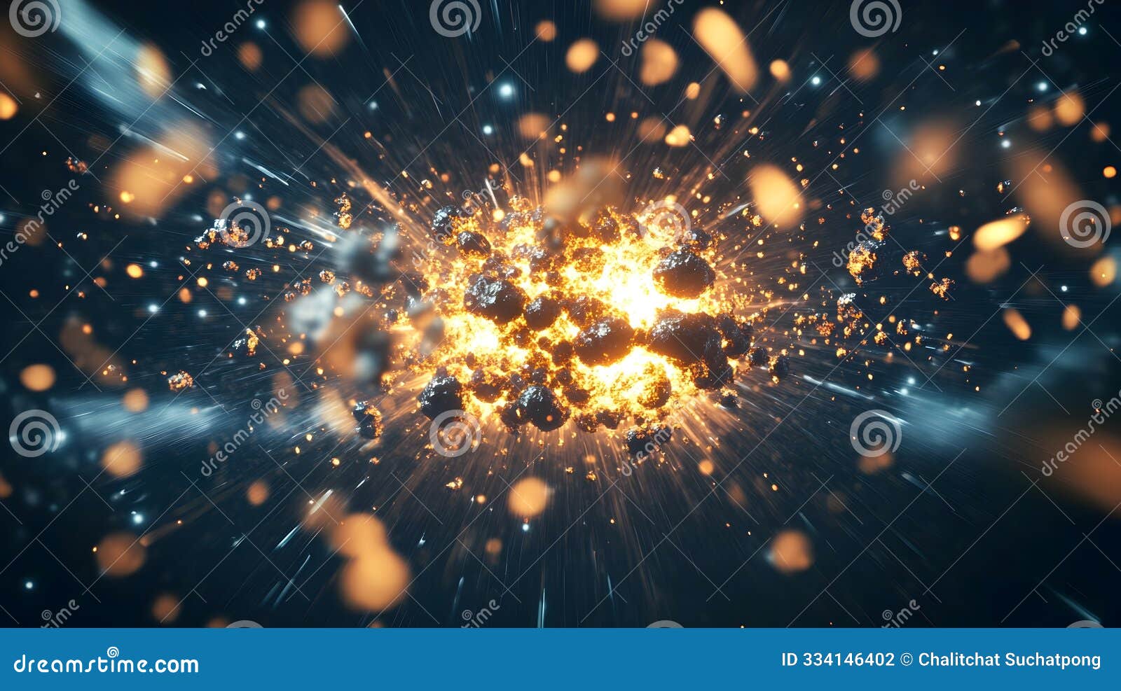 Explosive Atomic Fission Reaction Scattering Particles with Energy ...